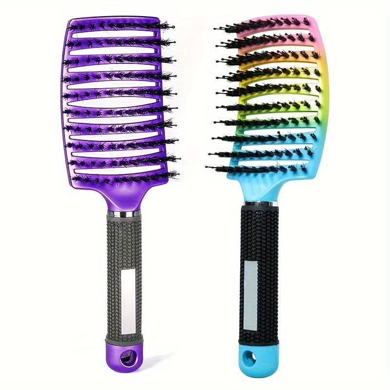 2pcs Detangling Brush Set for Women, Flexible Nylon Bristle Hair Comb ...