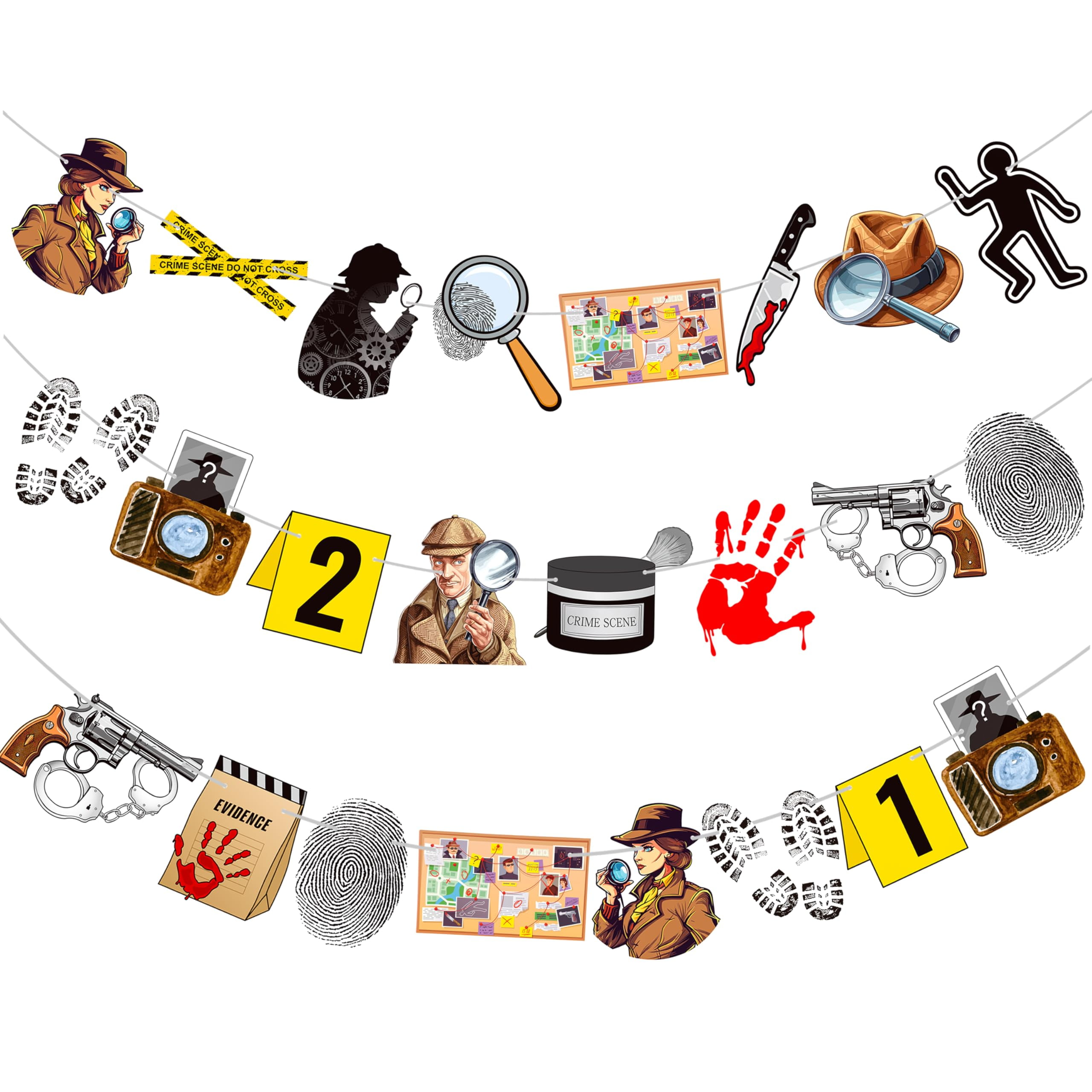 2pcs Detective Party Banners Detective Birthday Party Decorations ...