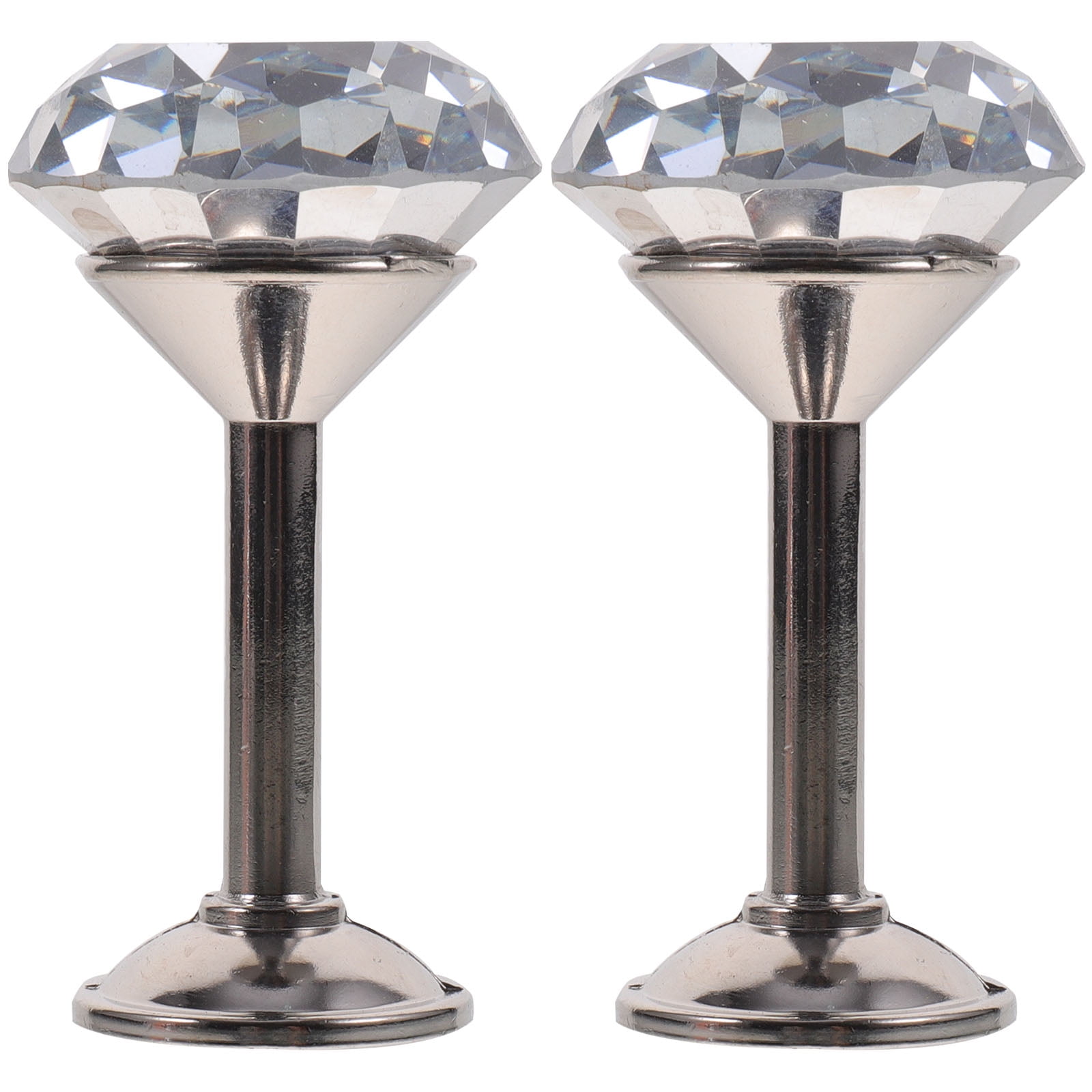 2pcs Silver Zinc Alloy Curtain Tiebacks with Diamond Design for Elegant ...