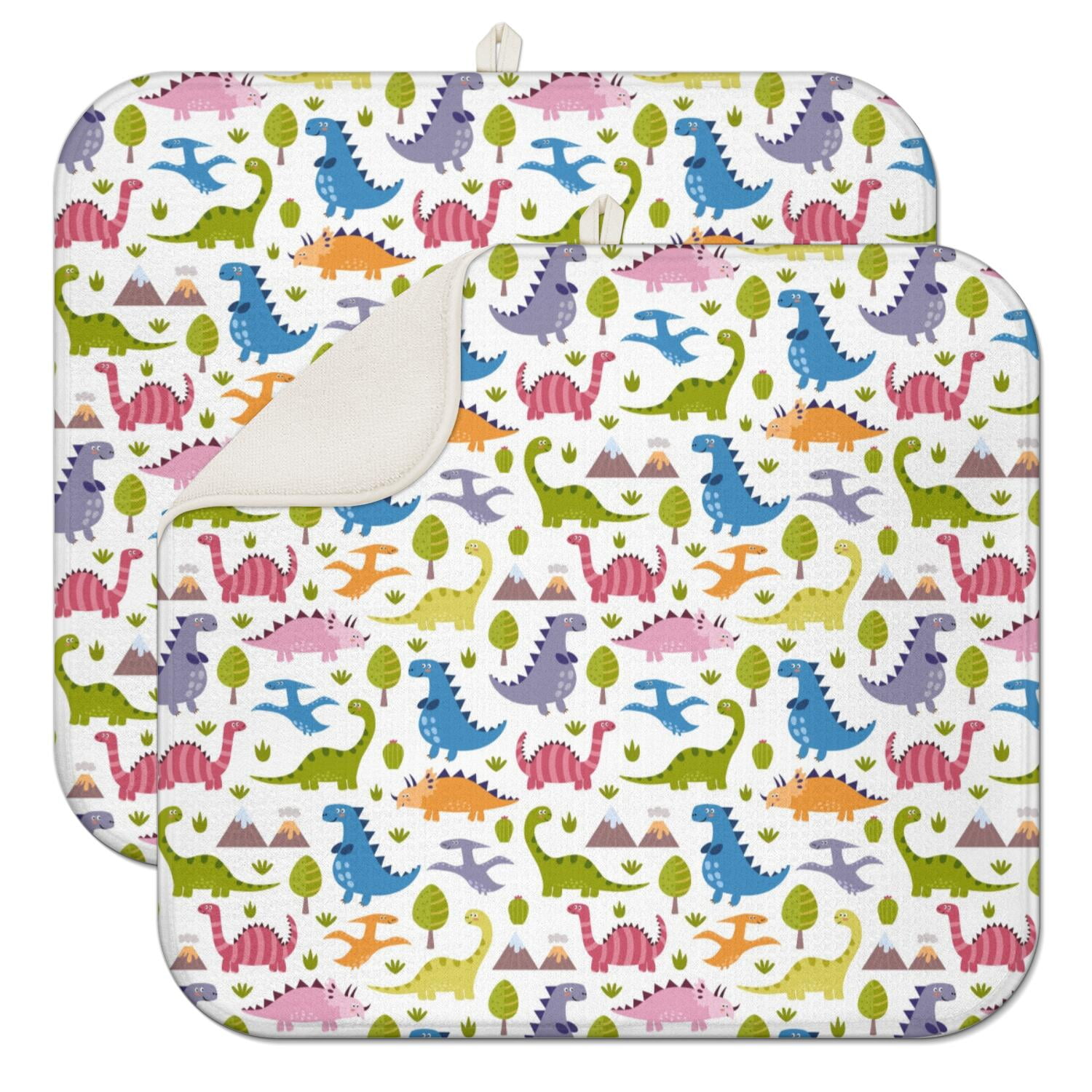 2pcs Dino Skeleton Drying Mat Set, Super Absorbent Microfiber Pad with ...