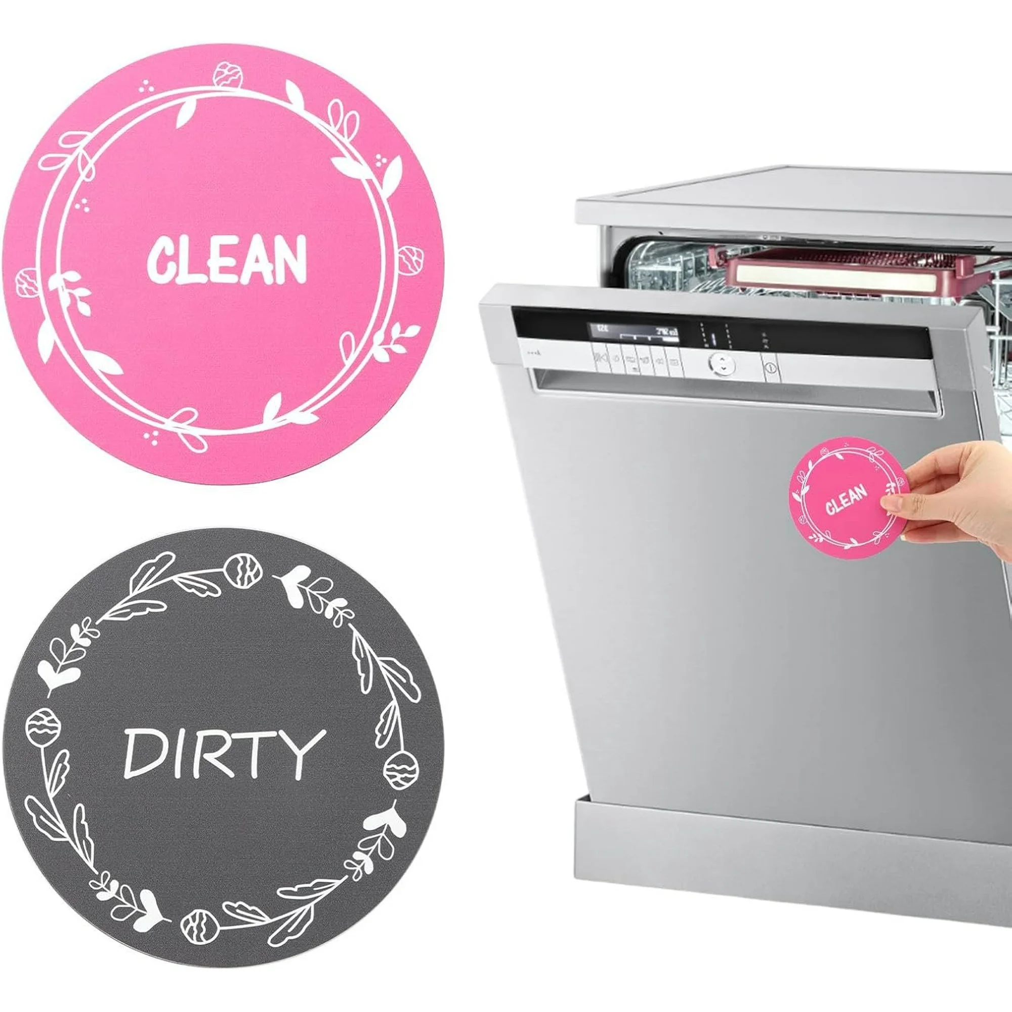 2pcs Dishwasher Magnet Clean Dirty Sign 3.5 Inch Resin Signs for ...