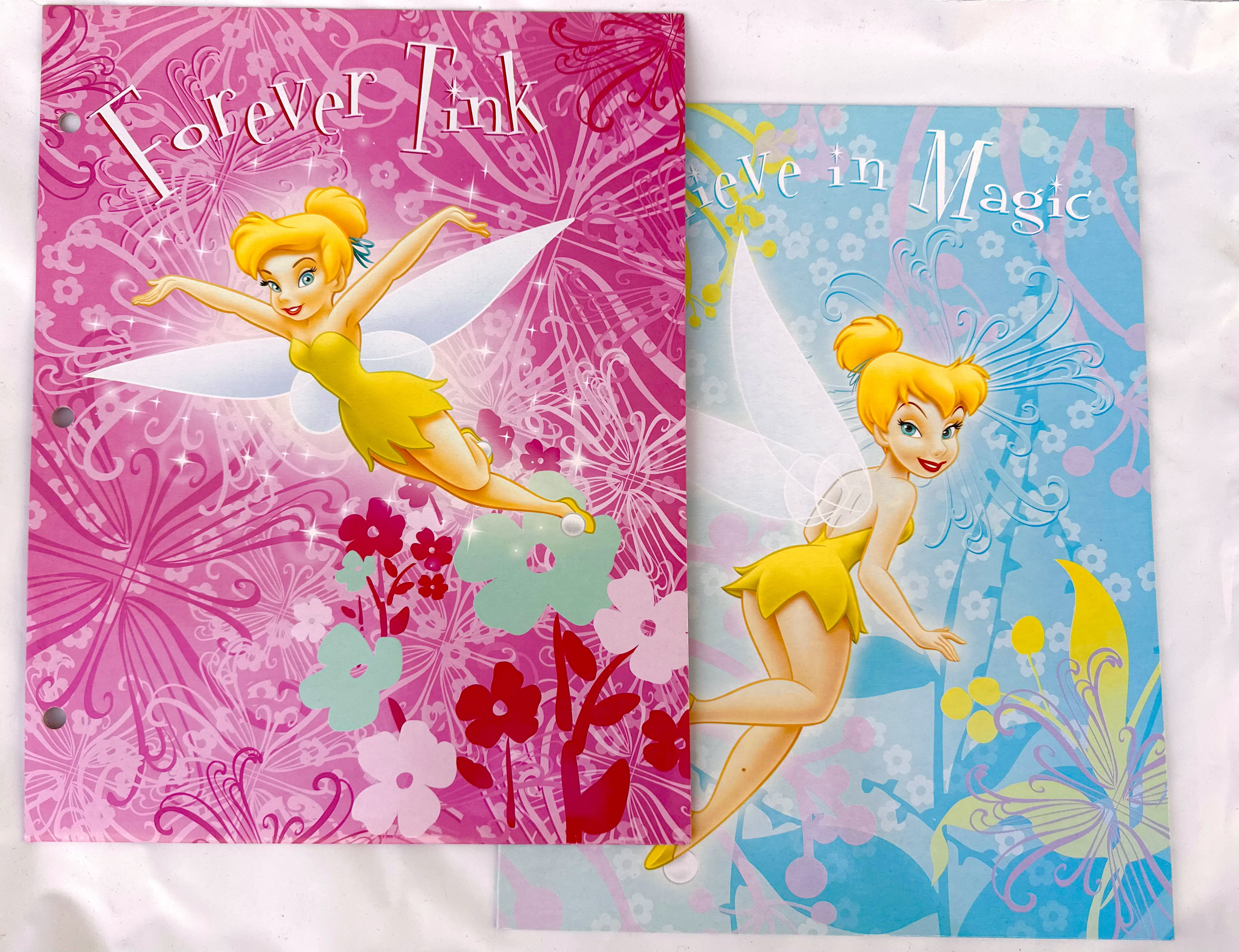 Disney 2pcs Tinker Bell and Fairies Pocket File School Folders ...