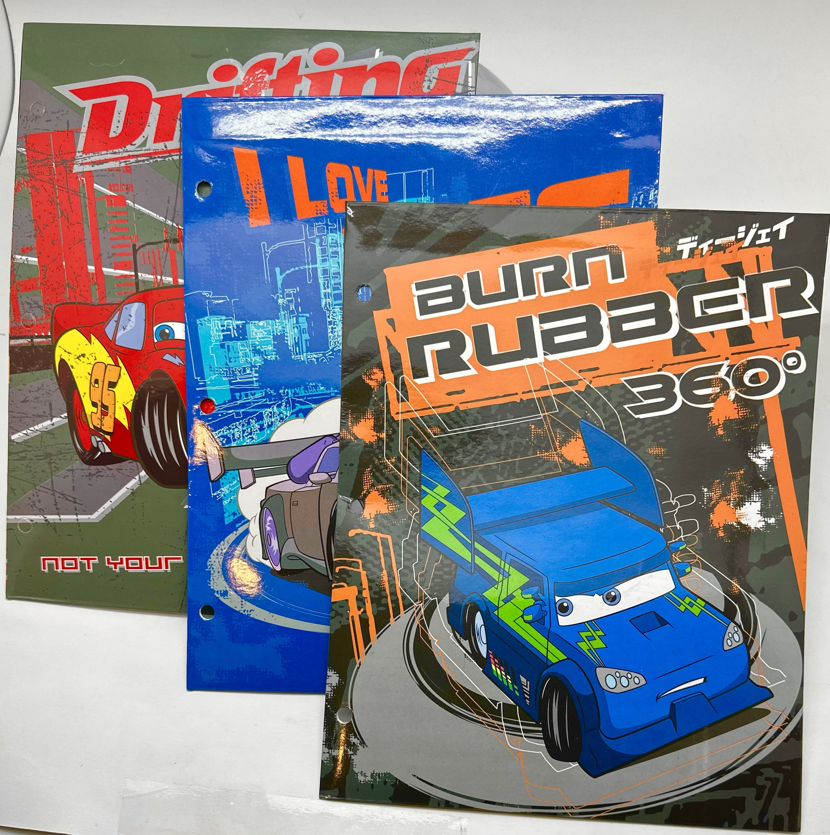 Disney Pixar's Cars 2 Lightning Mcqueen World Grand Prix Folders - 2pcs ...