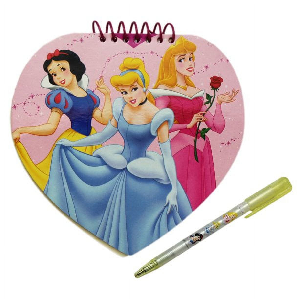 2pcs Disney Princess Notepad and Pen Set - Heart Shape Snow white ...