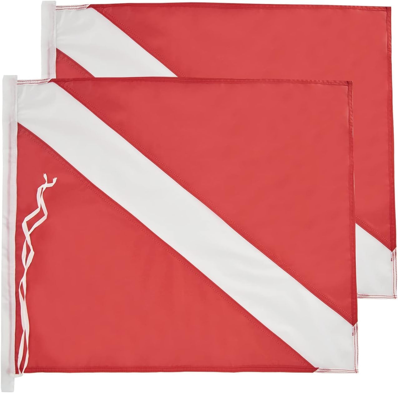 2pcs Diver Down Flag with Cord Ties 20 x 24 Inch - Double Stitched ...