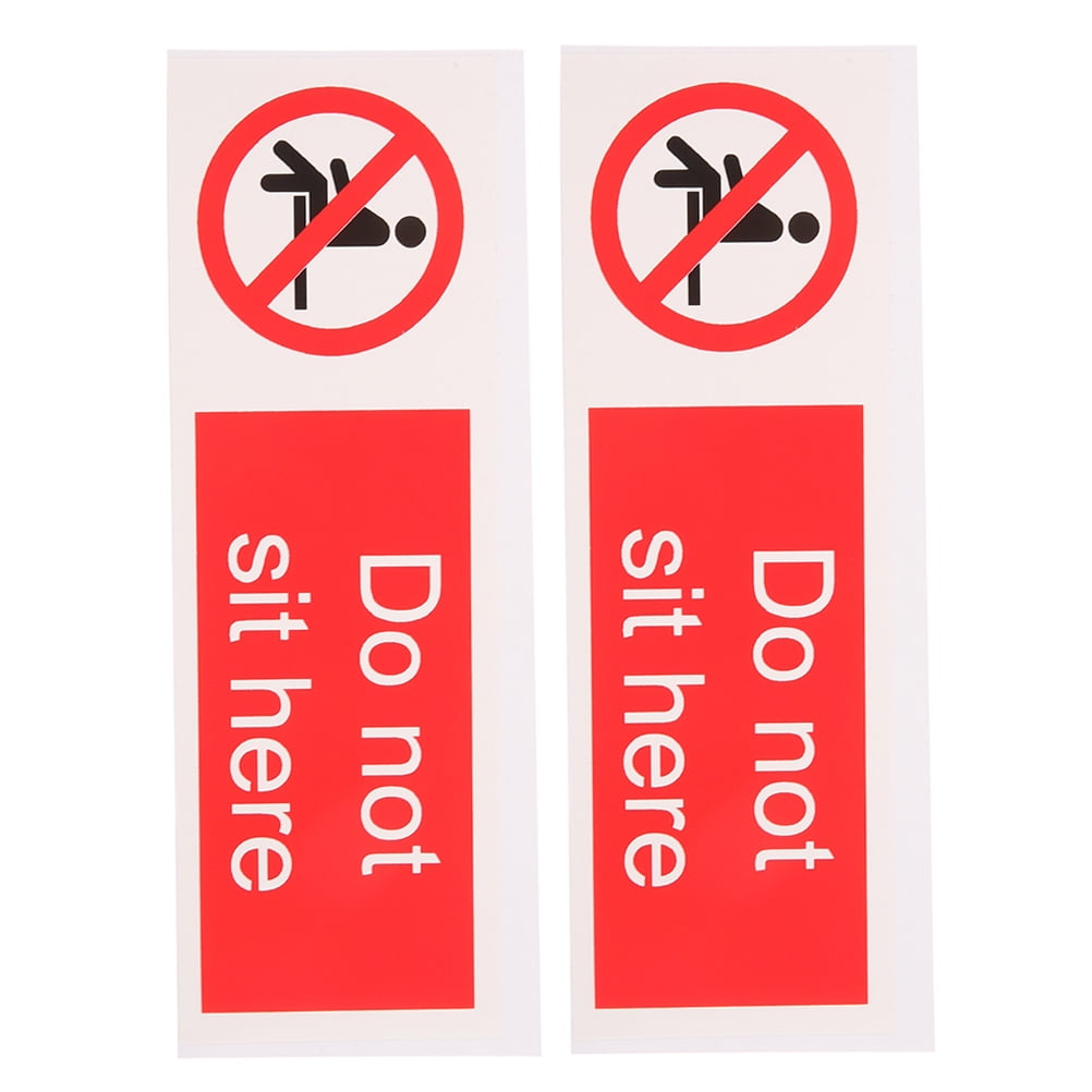 2pcs Do Not Sit Hear Sticker Sign Warning Sign Do Not Enter Signs ...