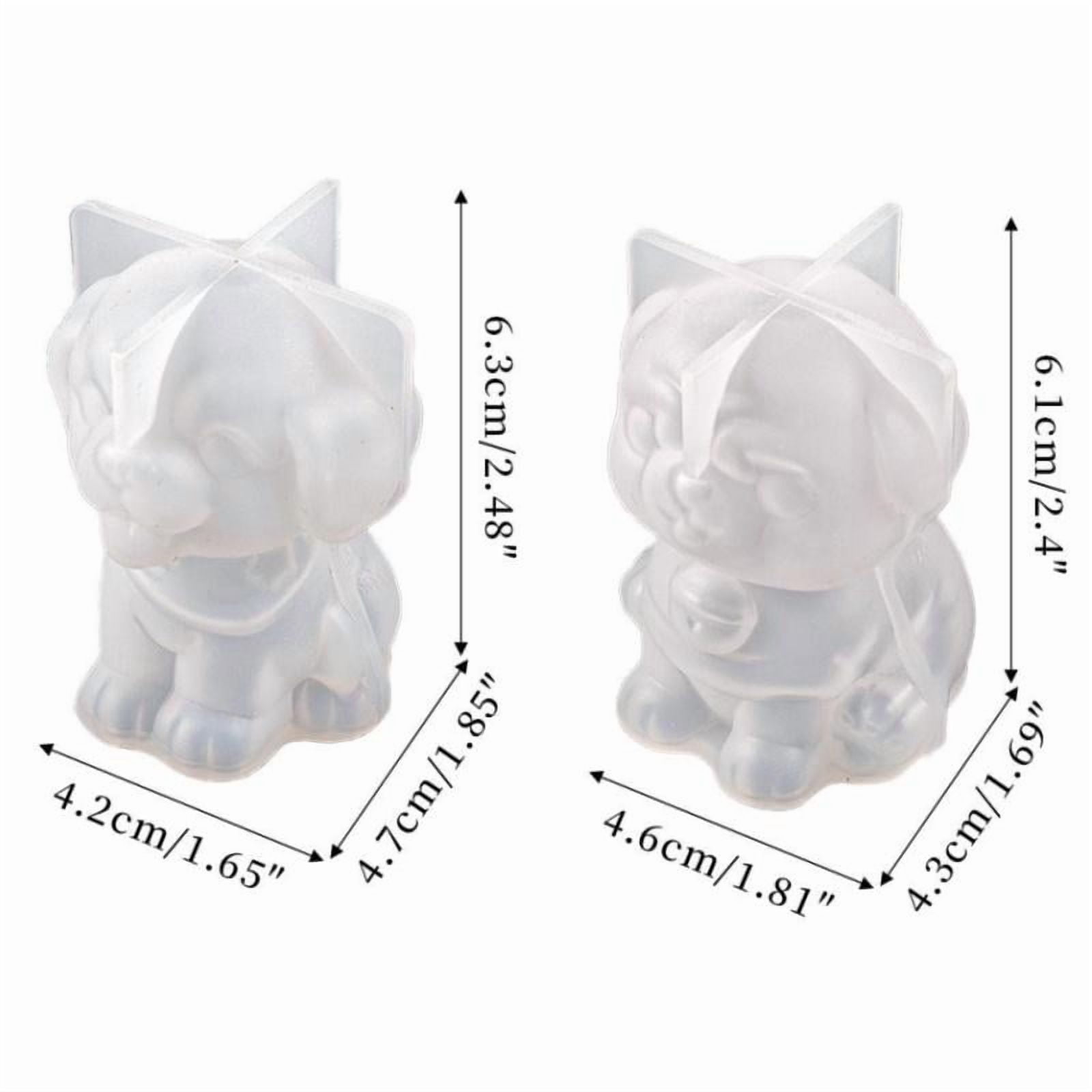 2pcs Dog Silicone Mold Set - Reusable 3D Scarf & Bell Puppy Molds for ...