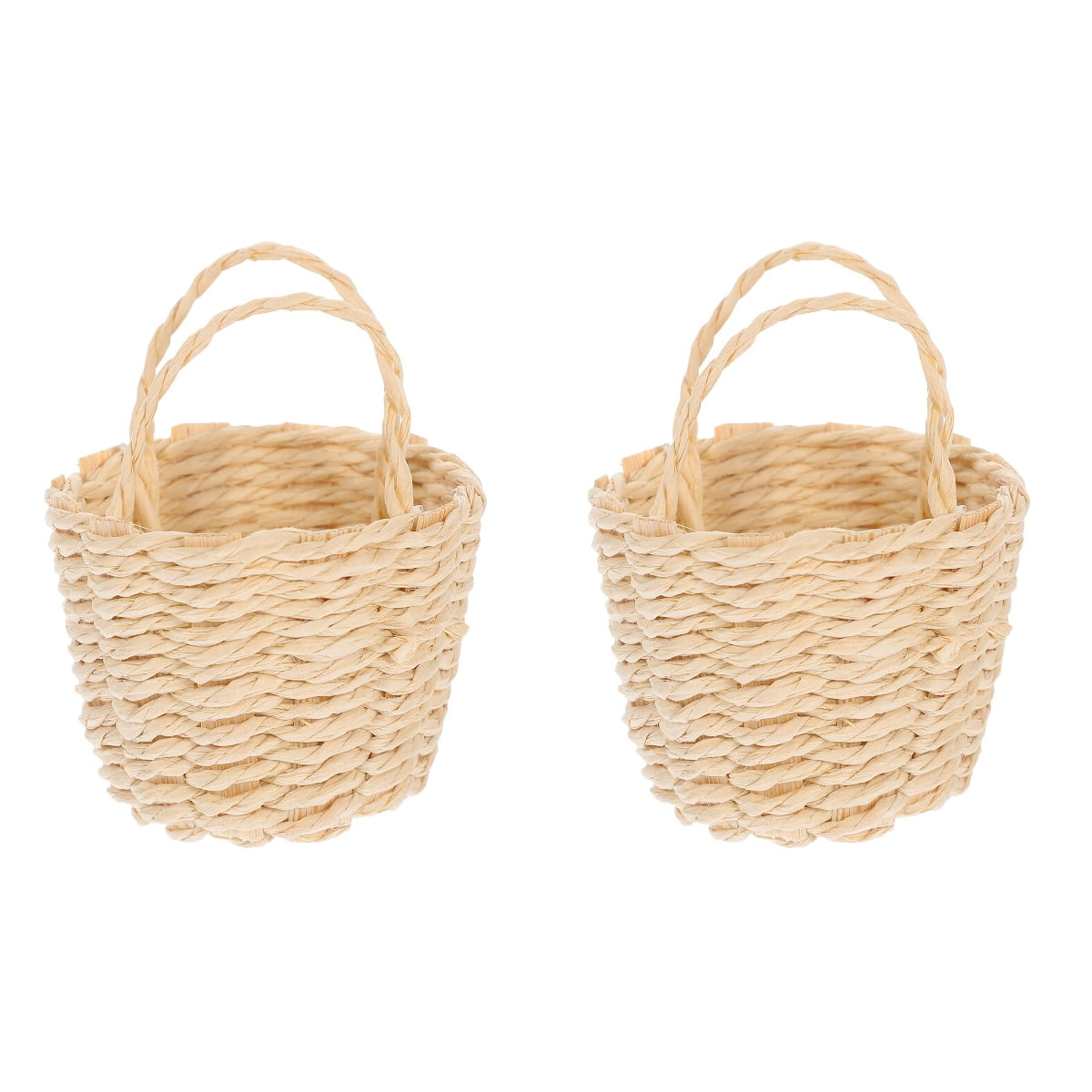 2pcs Dollhouse Mini Woven Basket Small Paper Woven Basket Model Doll ...