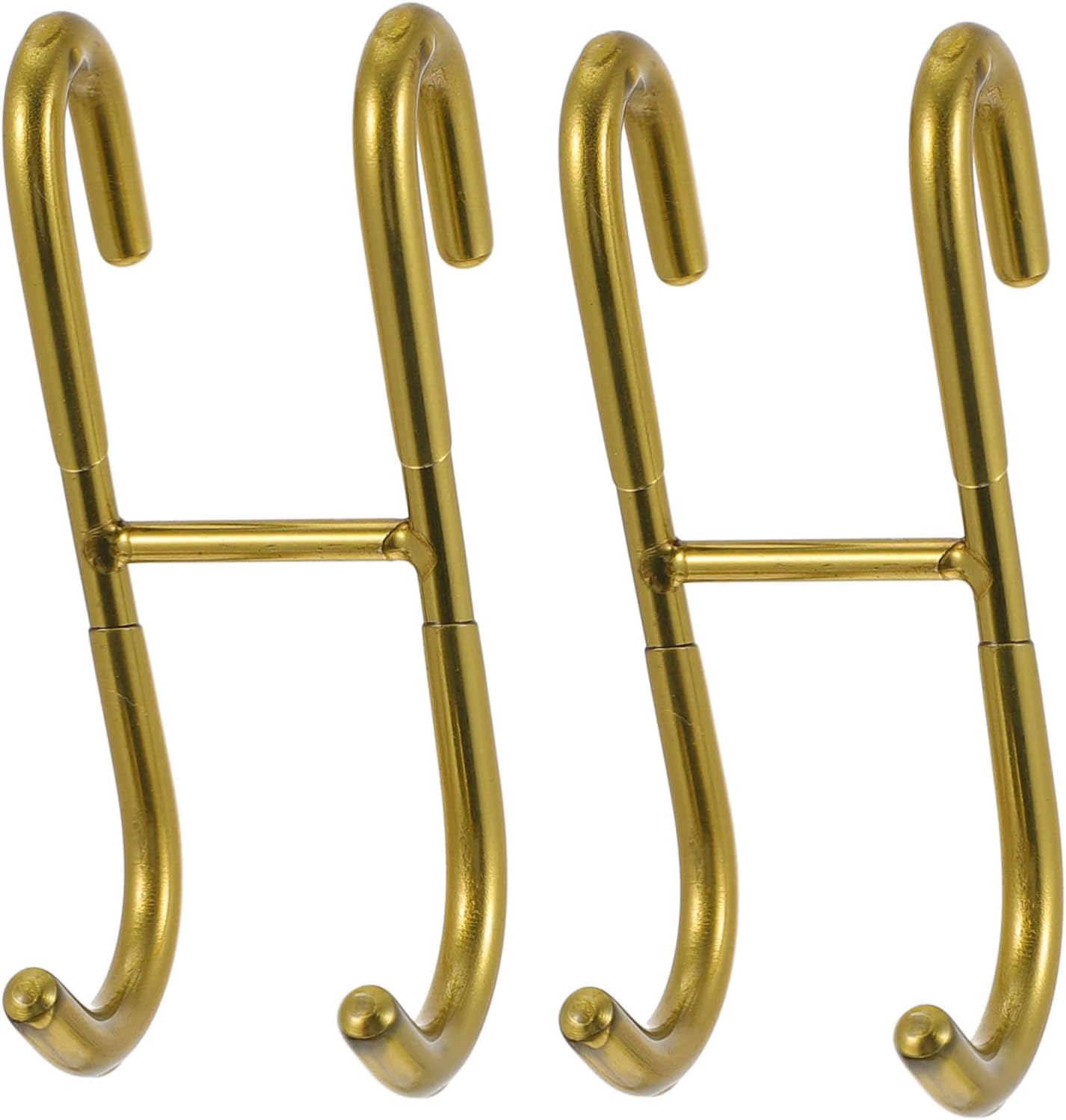 2pcs Door Hook Over Door Clothes Hanger Rack Wall Hanging Hooks Gold ...