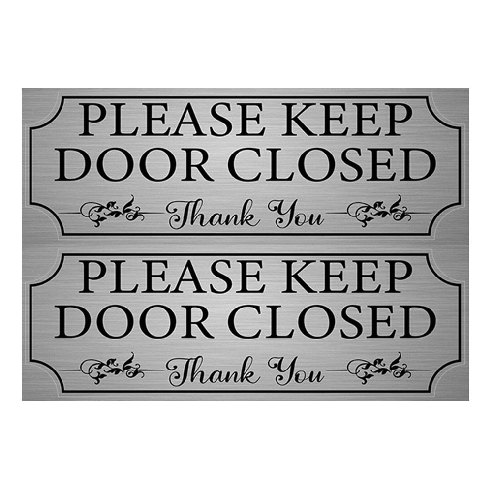2pcs Door Sign Decor Door Keeping Closing Sign Sticker Door Notice Sign ...