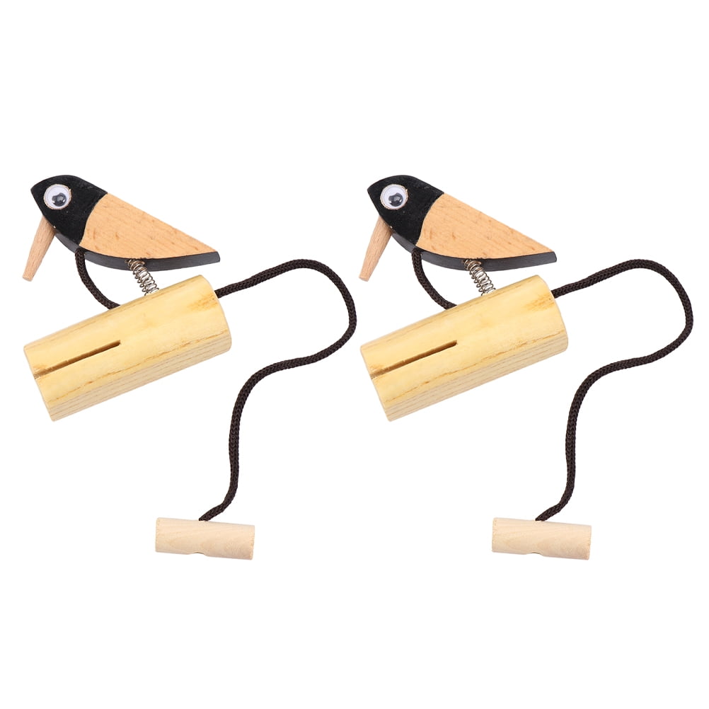 2pcs Doorbell Wooden Musical Instrument Woodpecker Shape Kids ...