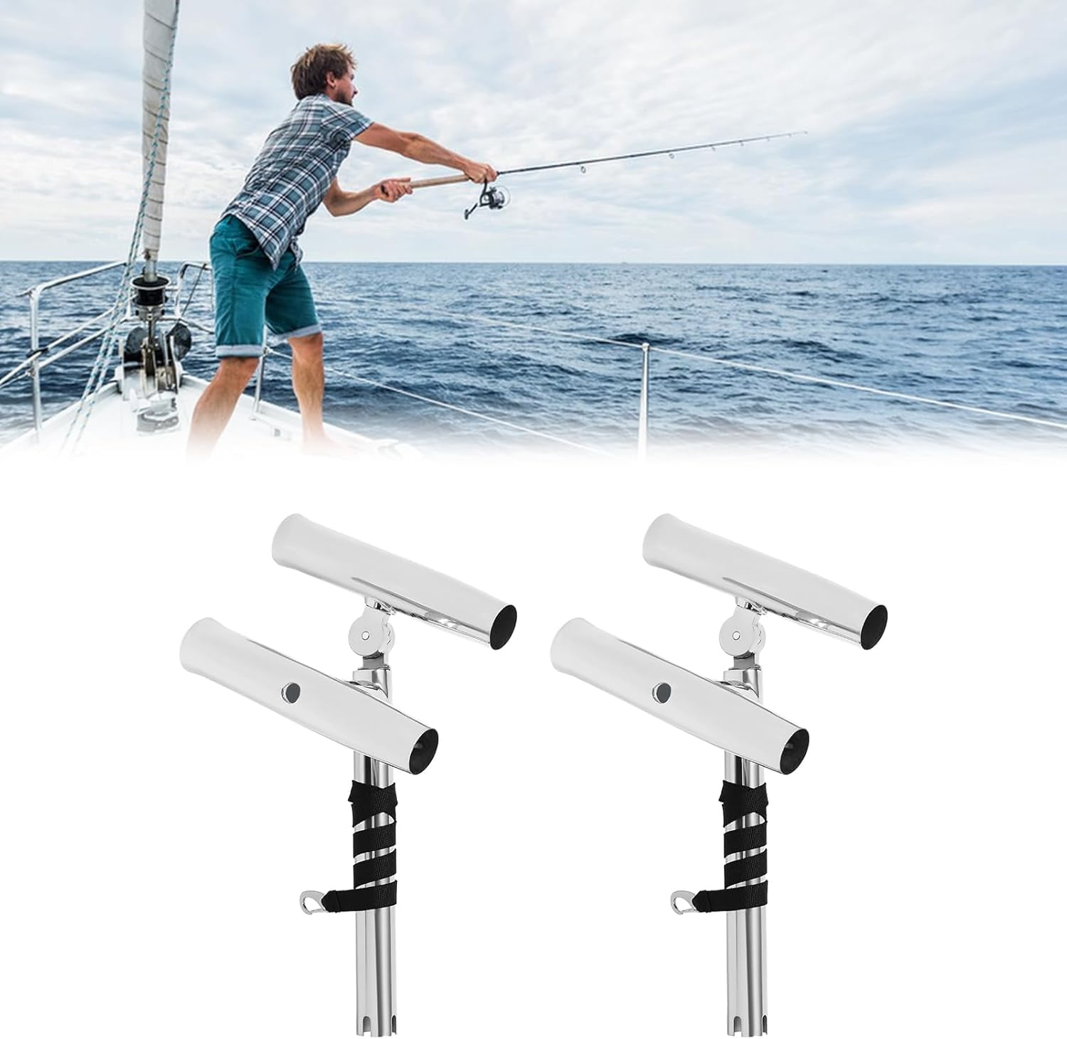 2pcs Double-Head Fishing Rod Holders for Installation On Fish Boats ...
