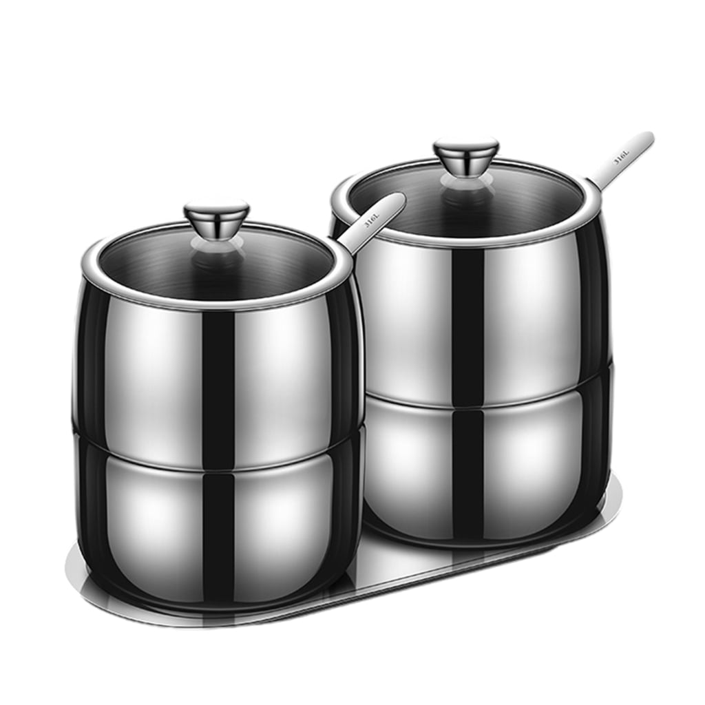 2pcs Double Layer Shaker Stainless Steel Double Shaker Peppers ...