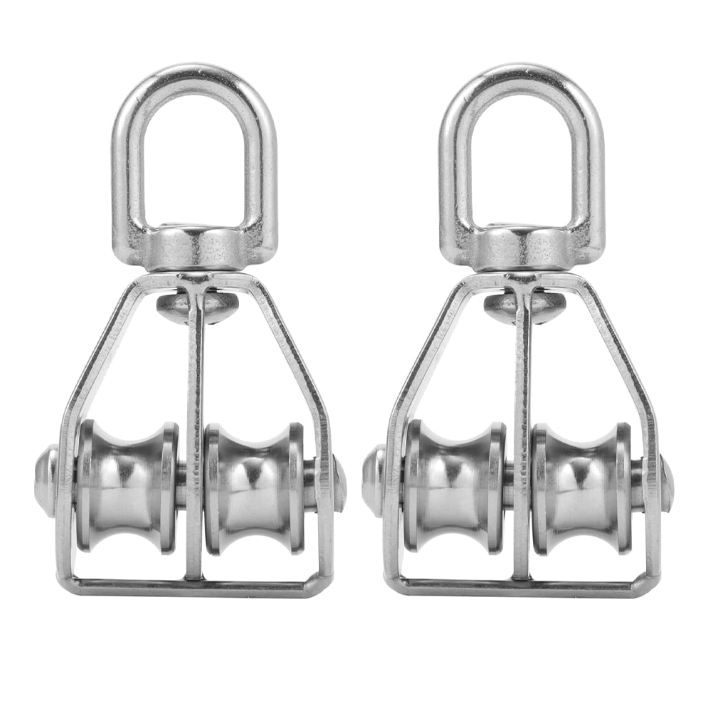 OUNONA Double Pulley Block Set of 2 for Boats and Industrial ...