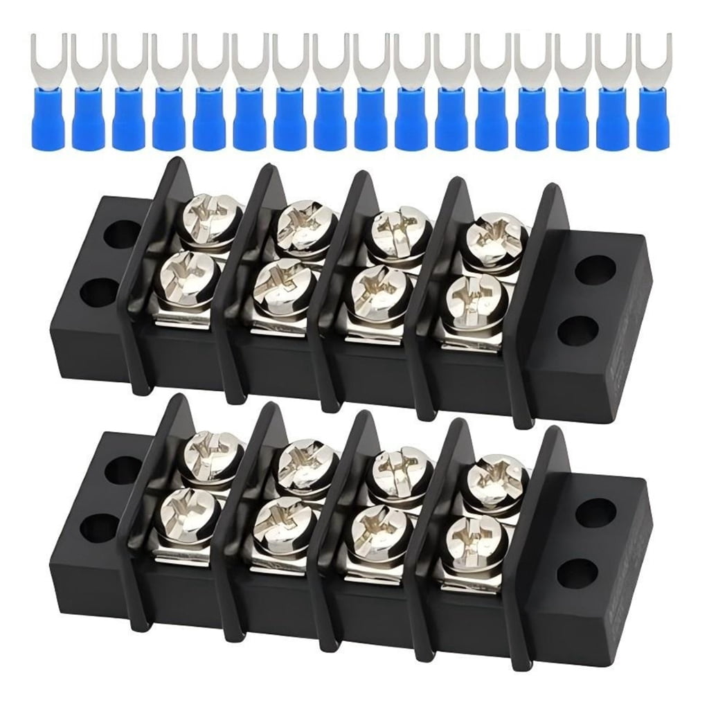 2pcs Double Row 12 Circuits Blocks Includes with Insulated Forks ...