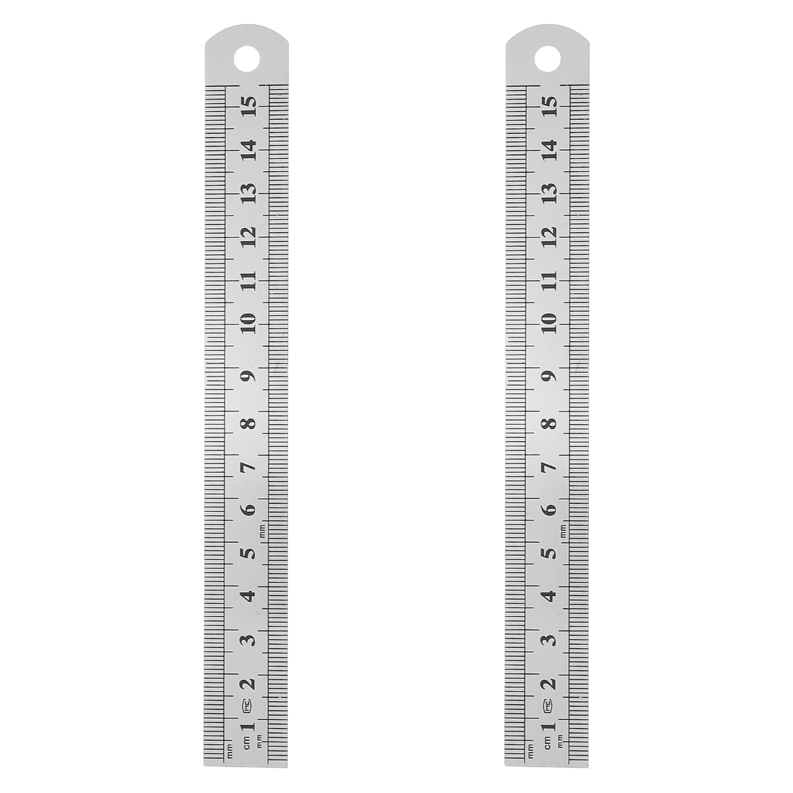 2pcs Double Side Drafting Ruler Dual Scale Metric Ruler Stainless ...