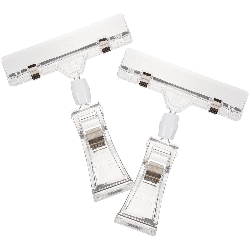 2pcs Double Sided Clips Merchandise Display Price Clips Rotatable Price ...