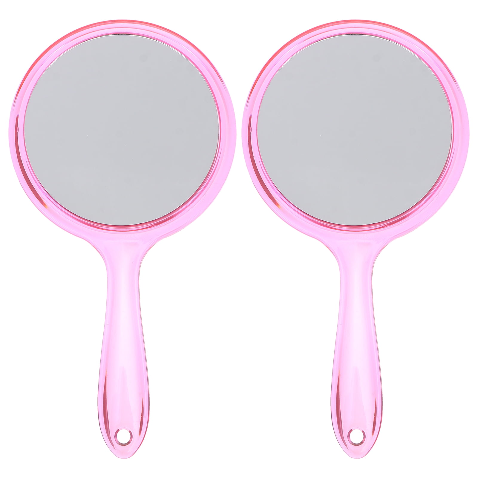2pcs Double Sided Hand Held Mirrors Magnifying Travel Plastic Makeup ...