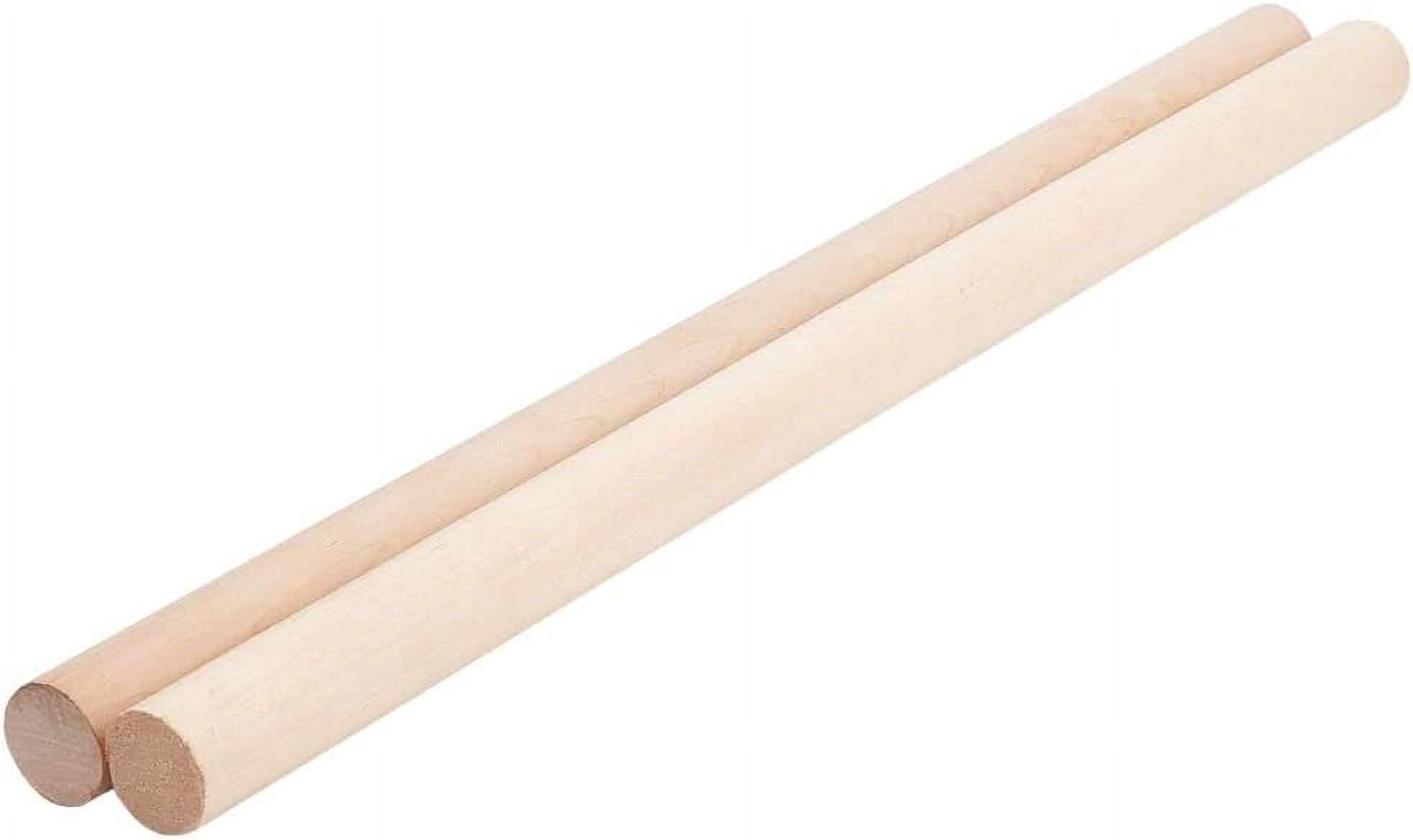 2pcs Dowel Rods Wood Sticks 1x17.7inch Smooth Wooden Dowel Rods ...