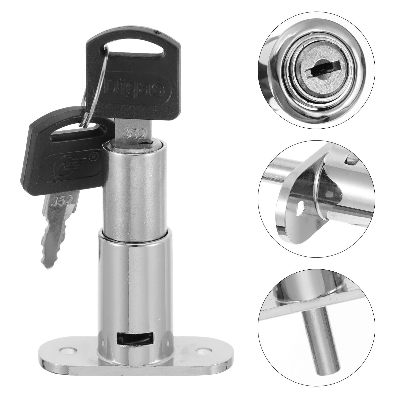 2pcs Drawer Desk Wardrobe Cabinet Push Plunger Lock Cylinder Lock ...