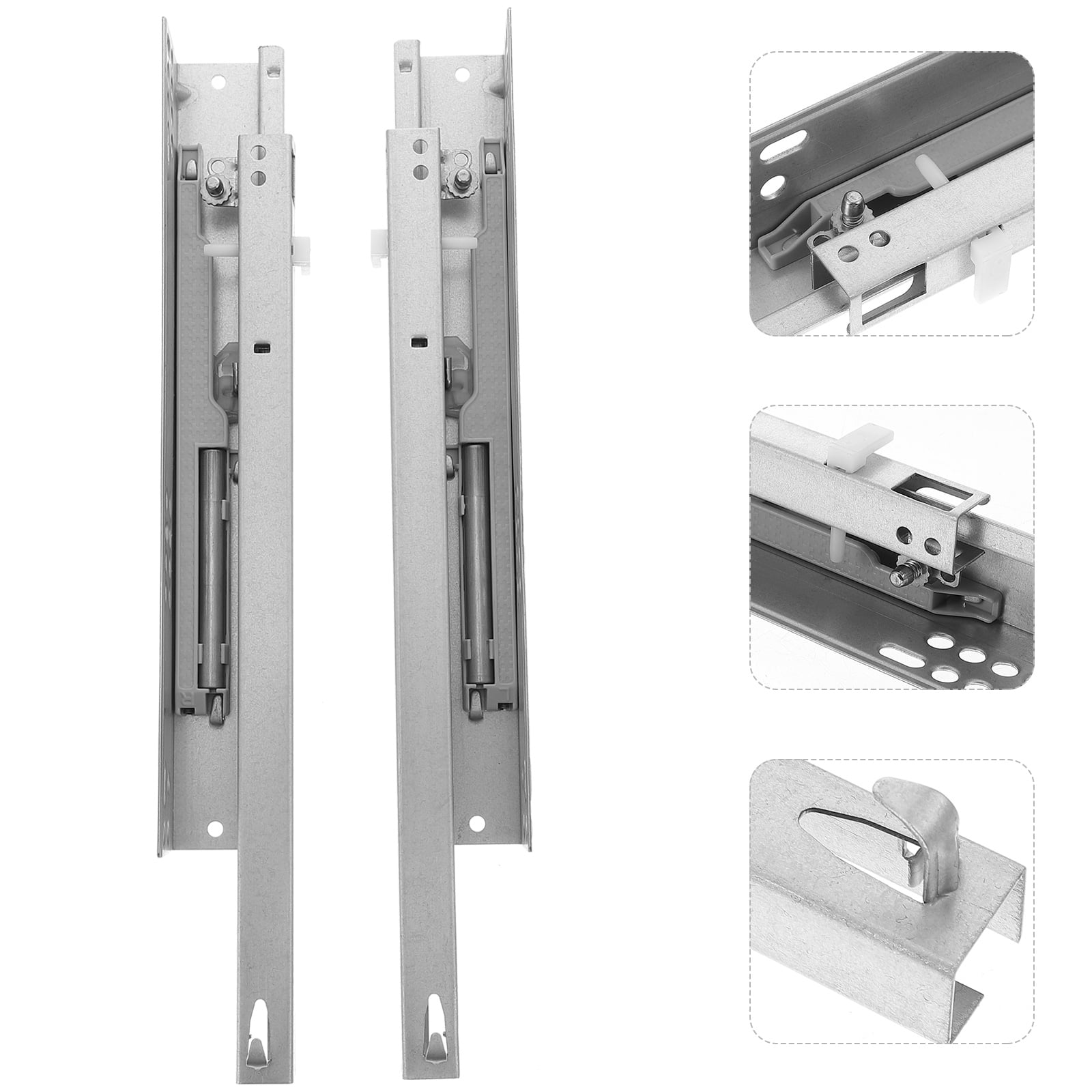 2pcs Drawer Track Slides Full Extension Bearing Cabinet Telescoping ...