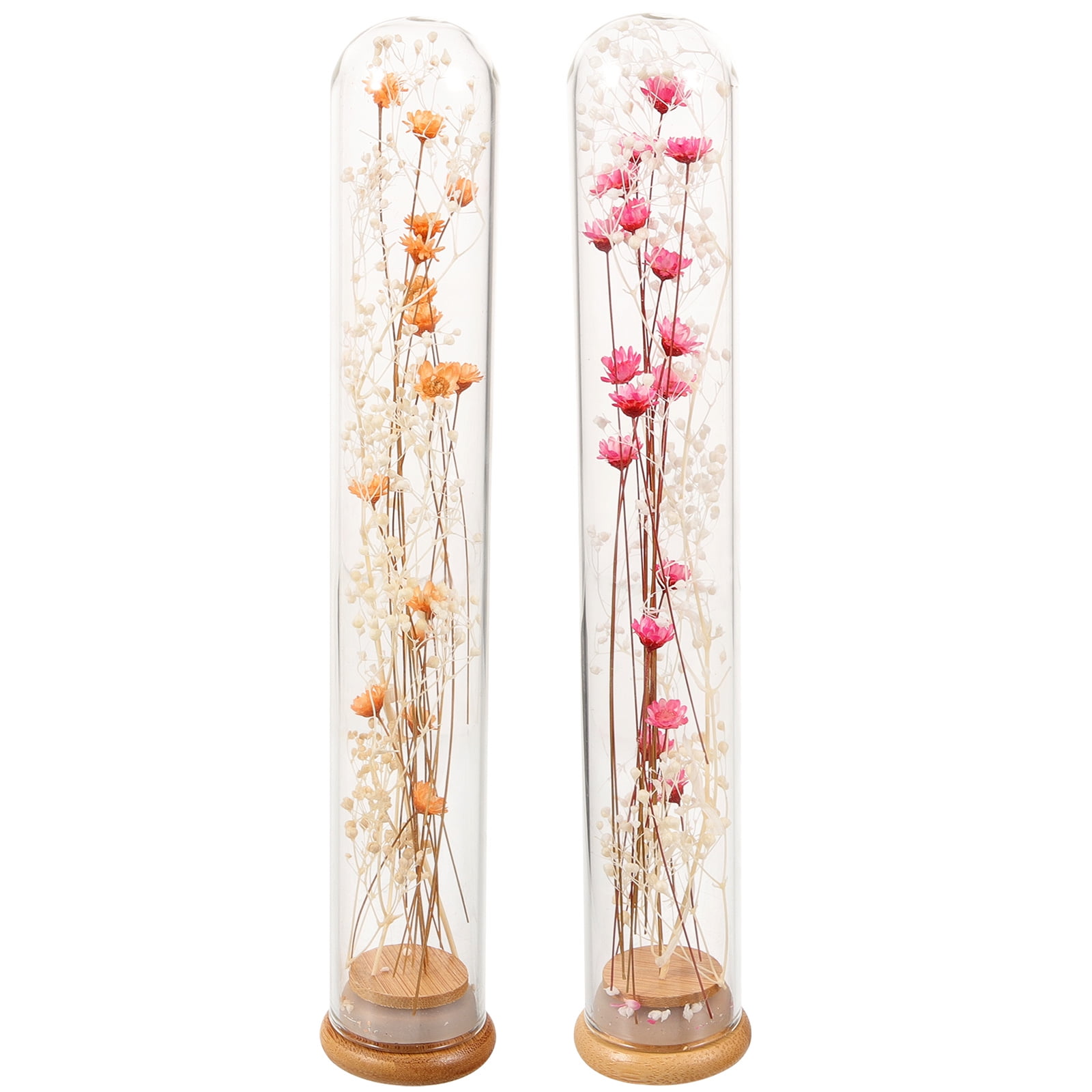 2pcs Dried Flower in Glass Bottle Dry Flower in A Bottle Desktop Dry ...