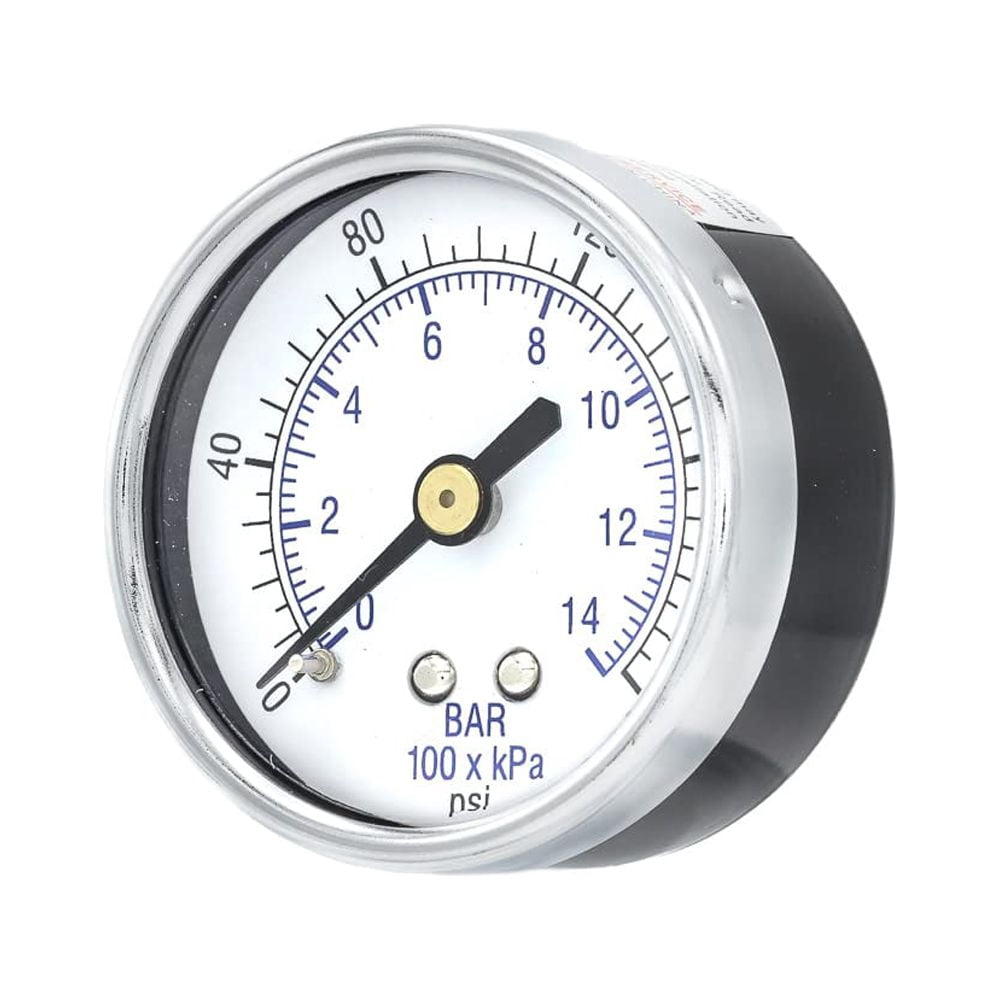 2pcs Dry Center Back Mount Pressure Gauge with 2" Dial, 0-200 PSI, 1/8 ...