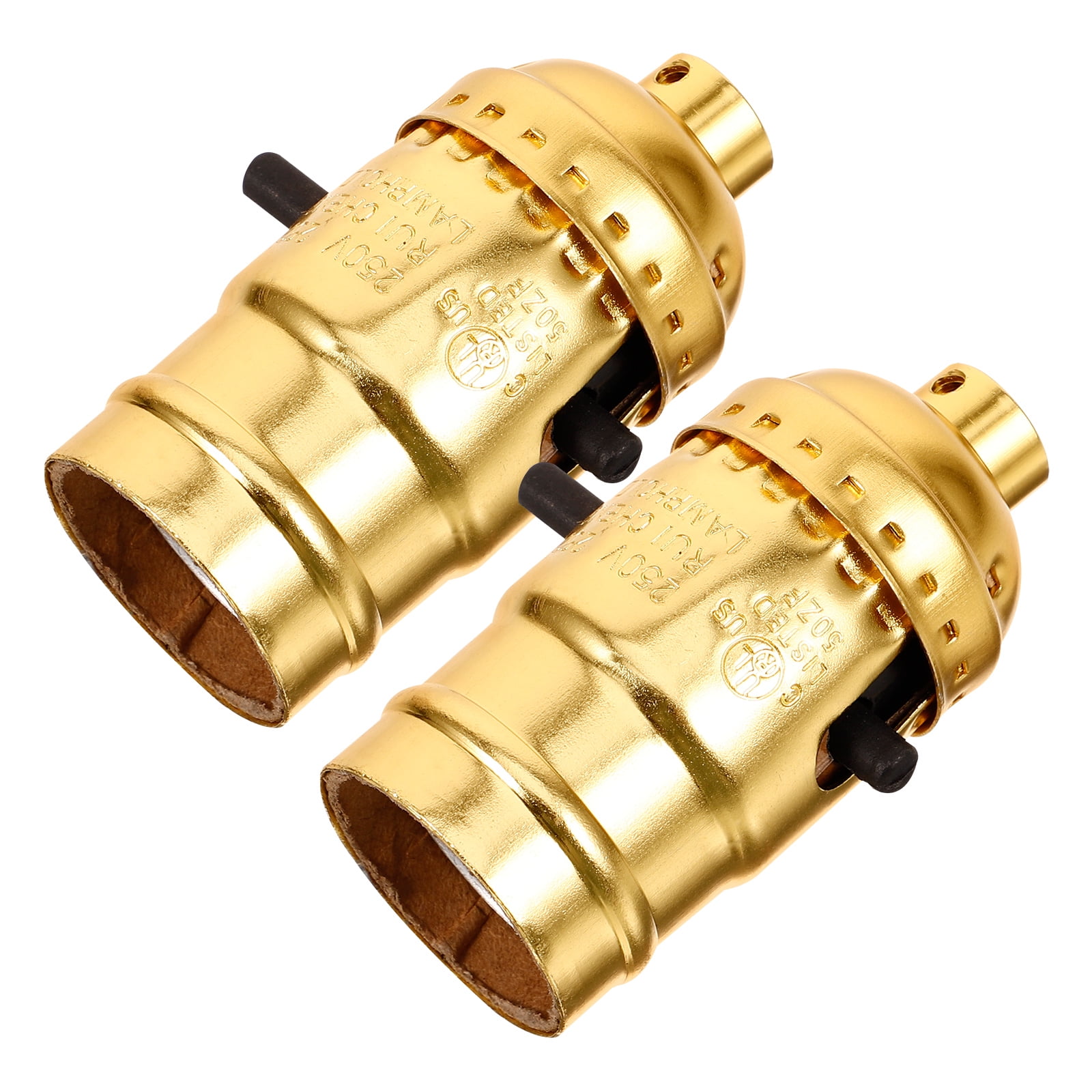 2pcs E26 Base Lamp Socket Shell Led Lamp Lampholder Twist Switch Lamp Holder