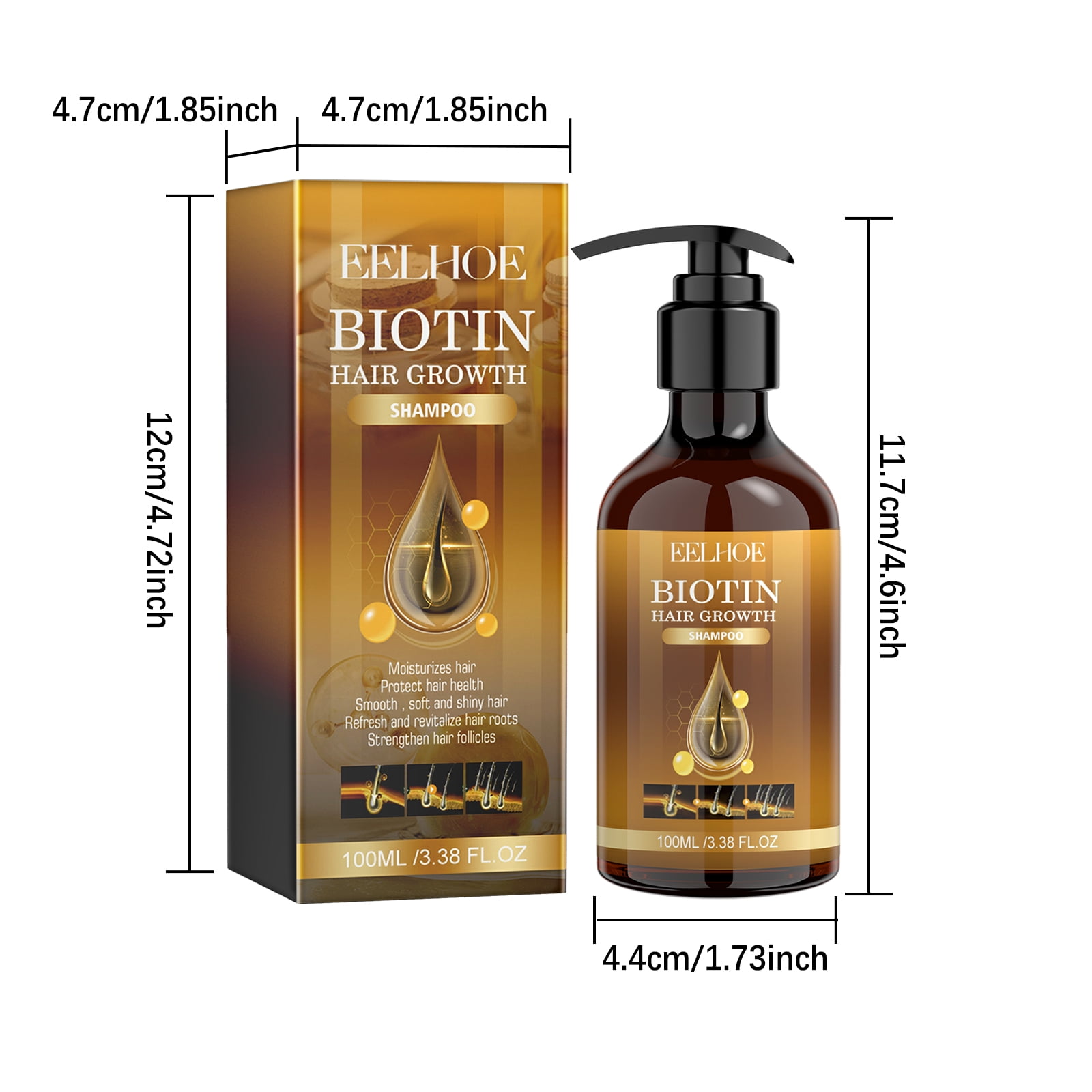 2pcs EELHOE Biotin Premium Hair Growth Shampoo, Scalp Deep Cleaning And ...