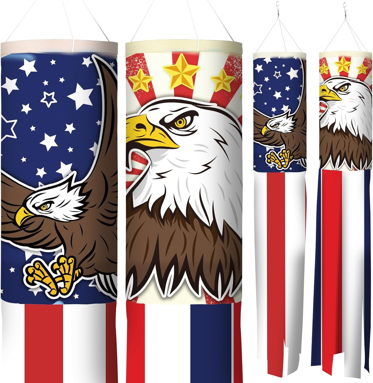 2pcs Eagle Windsock Flying Eagle Ear of Wheat Pattern 40inch Hanging ...