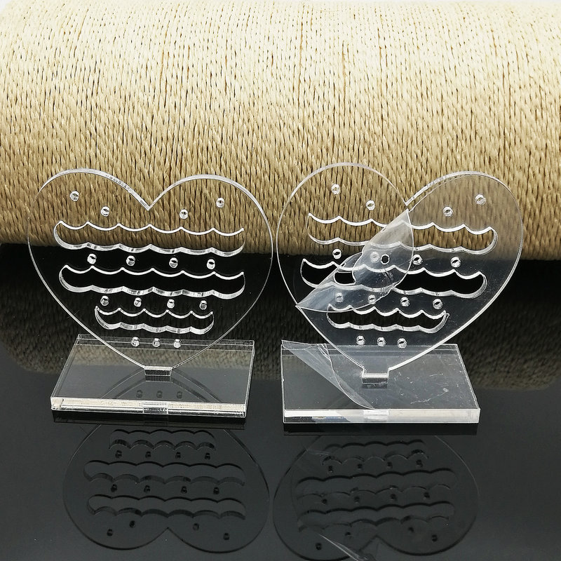 2pcs Earring Display Stand Transparent Heart Shaped Display Rack ...