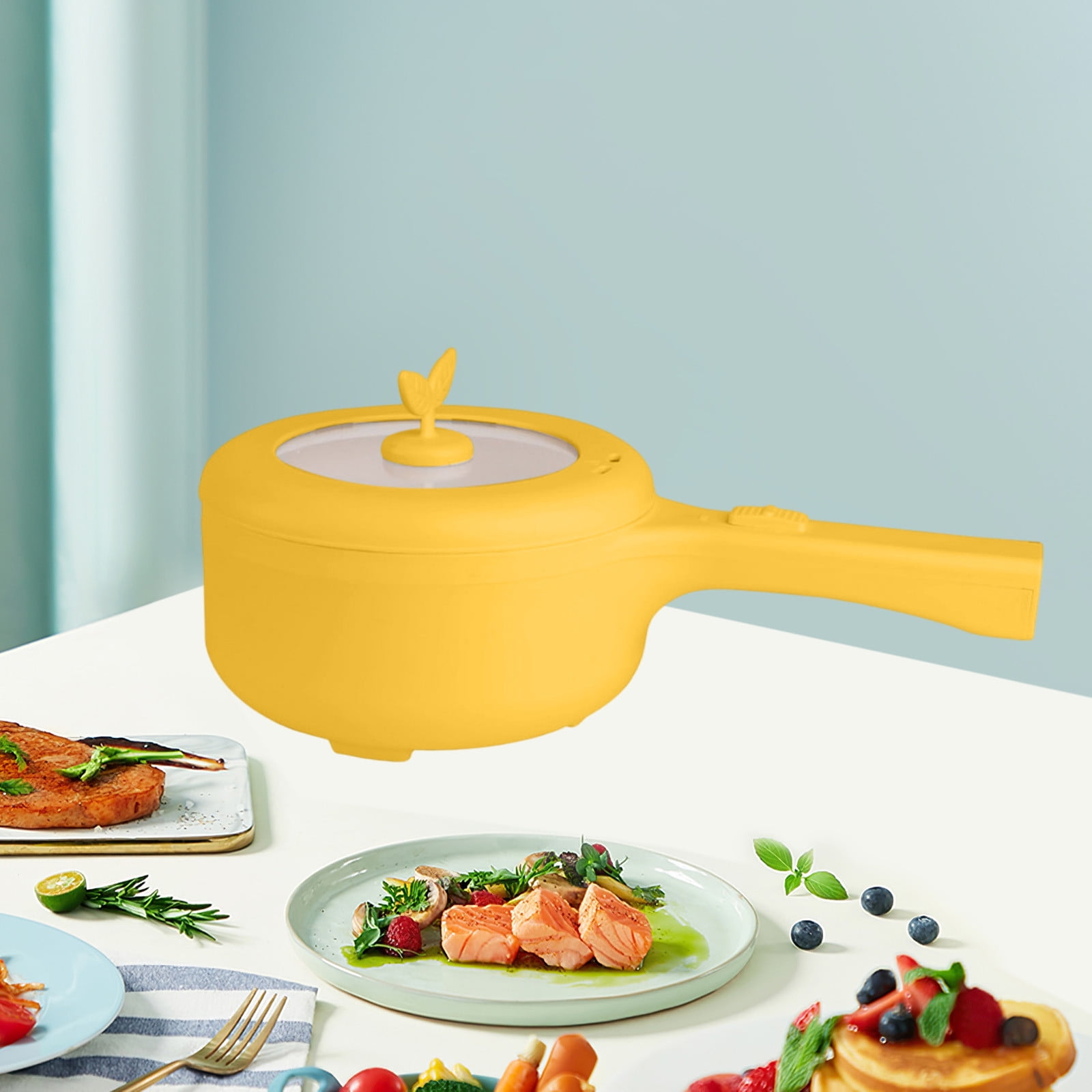 2pcs Electric Hot Pot Cooker Steamer Multifunctional Nonstick Pan ...