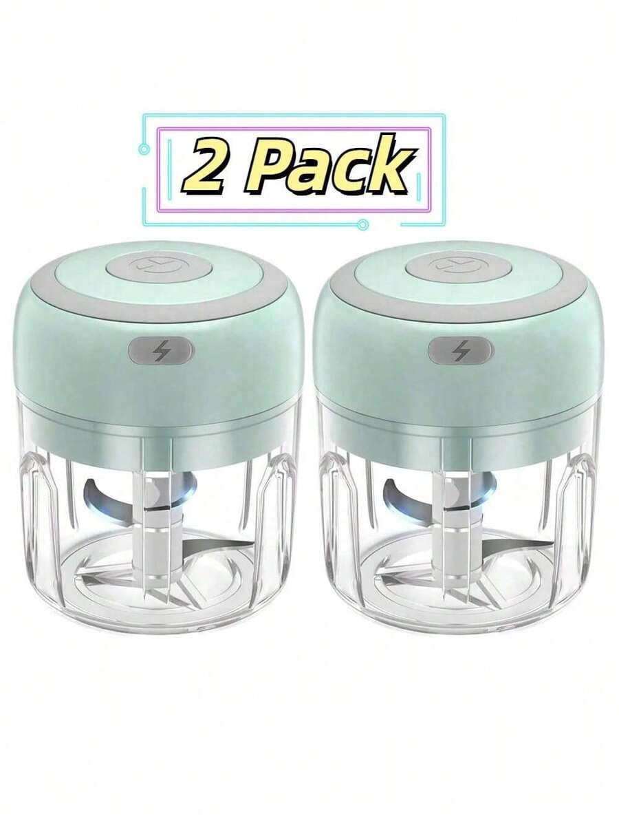 2pcs Electric Mini Garlic Chopper, Food Chopper Garlic Mincer USB, Vegetable Chopper, Onion ...