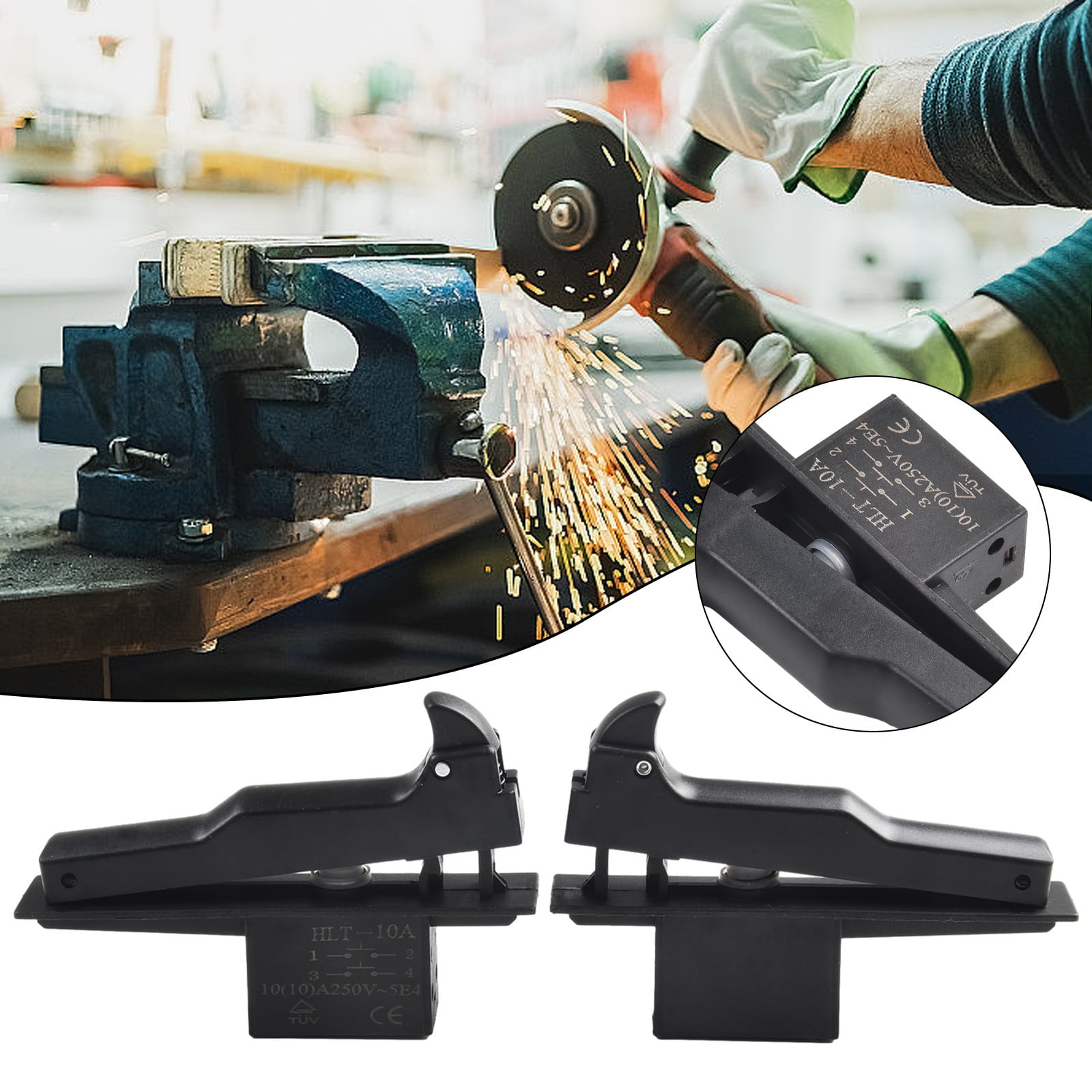 2pcs Electric Power Tool Trigger Switch Replacement For 150 Angle ...