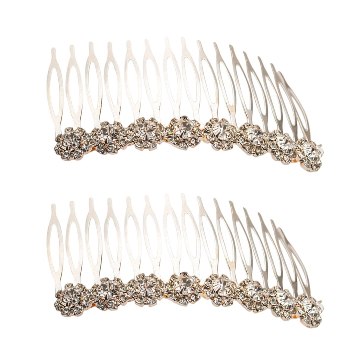 2pcs Elegant Hair Comb Rhinestone Flower Hair Jewelry Inserted Combs ...
