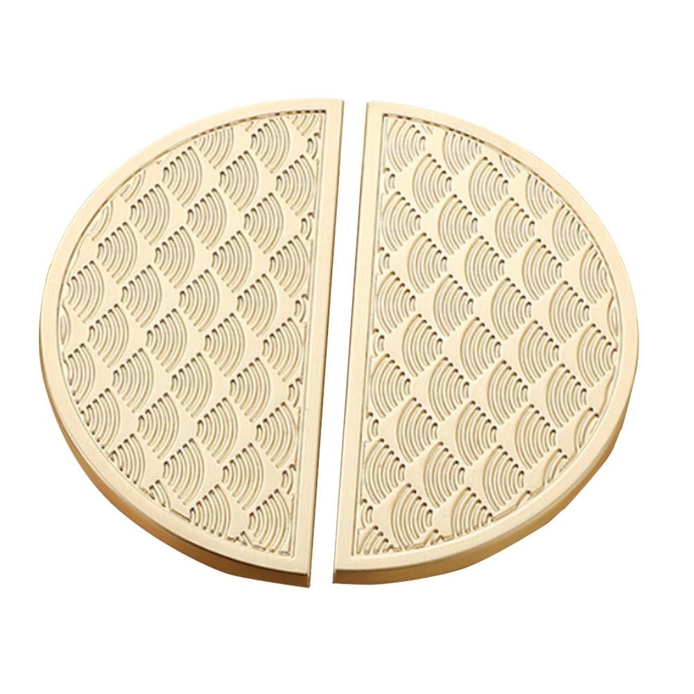 2pcs Elegant Half-Round Cabinet Handle in Brushed Gold & Coffee for ...