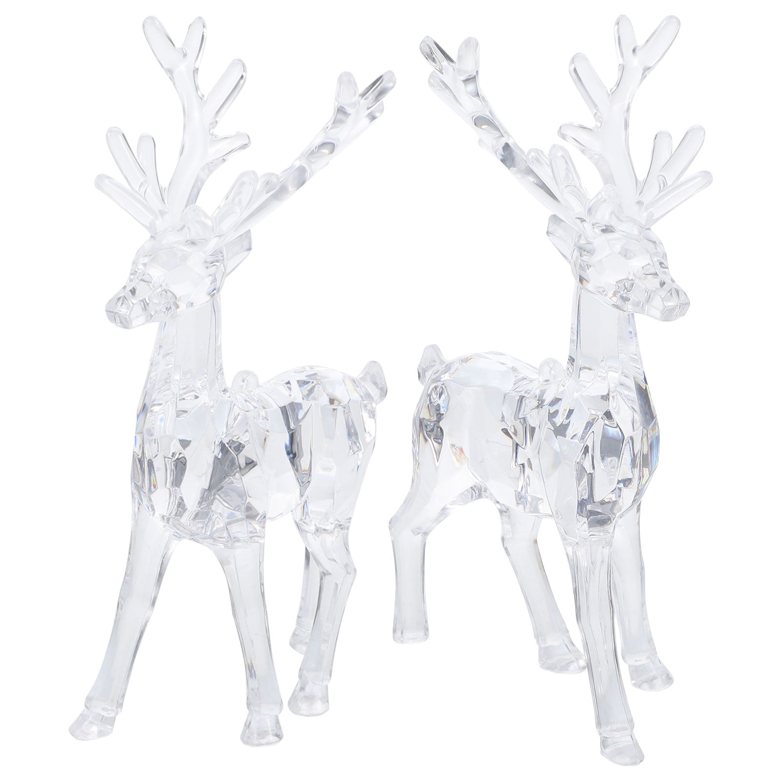 2pcs Elk Decors Acrylic Elk Sculpture Christmas Elk Adornment Office ...