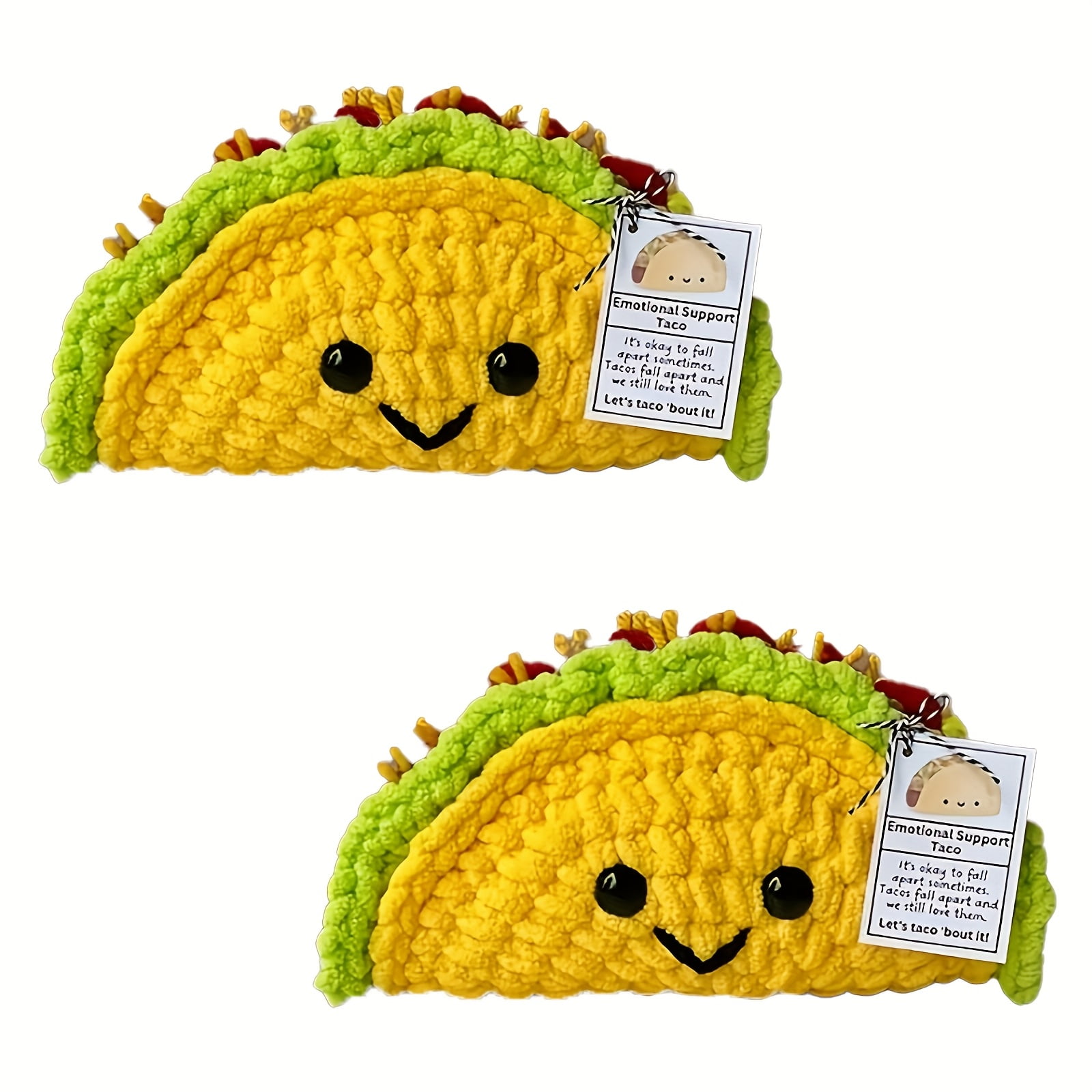 2pcs, Emotional Support Taco, Funny Positive Taco, Cute Crochet Potato ...