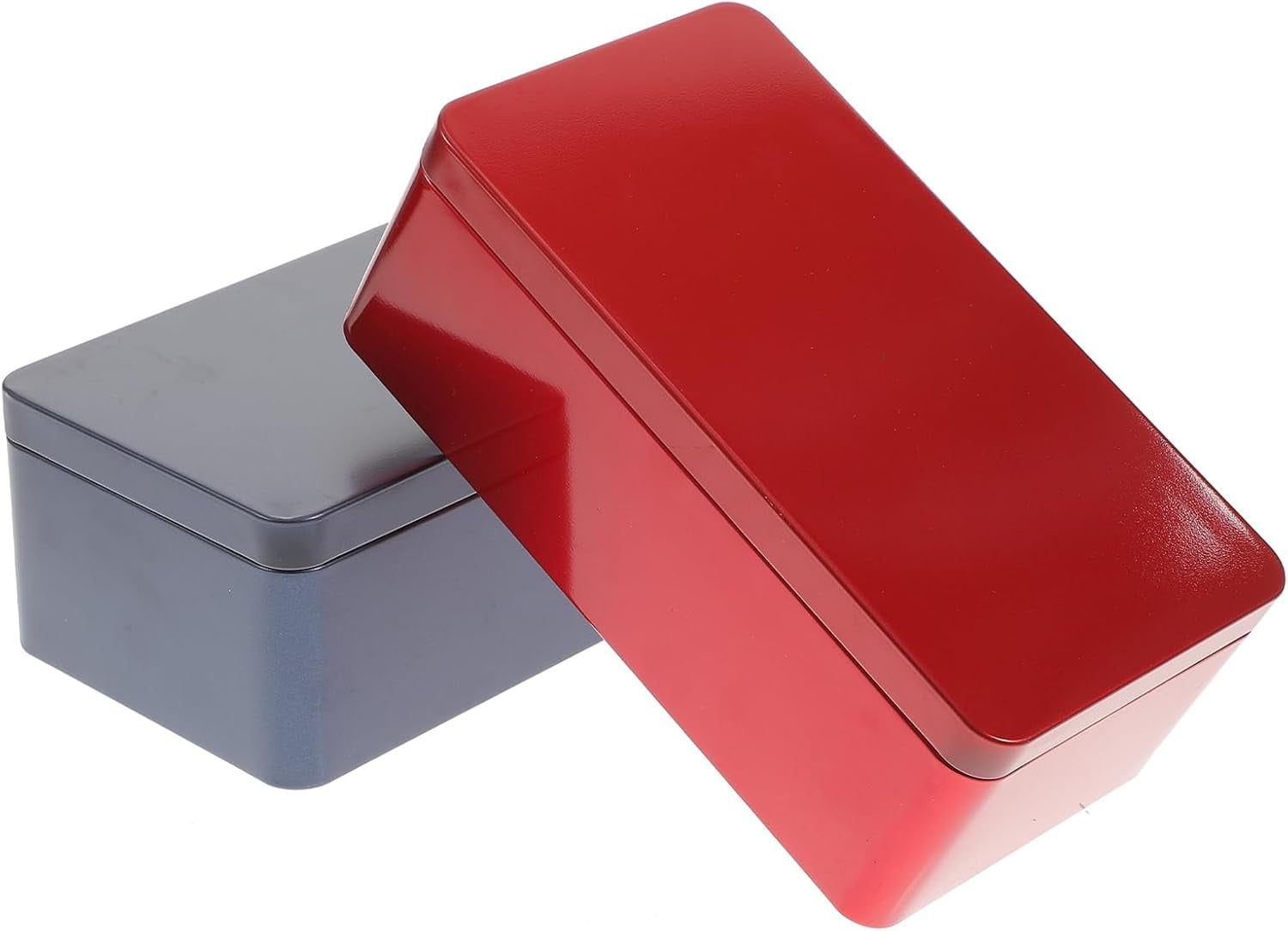 2pcs Empty Metal Tins Box with Lid Rectangular Cookie Tin Cans Storage ...