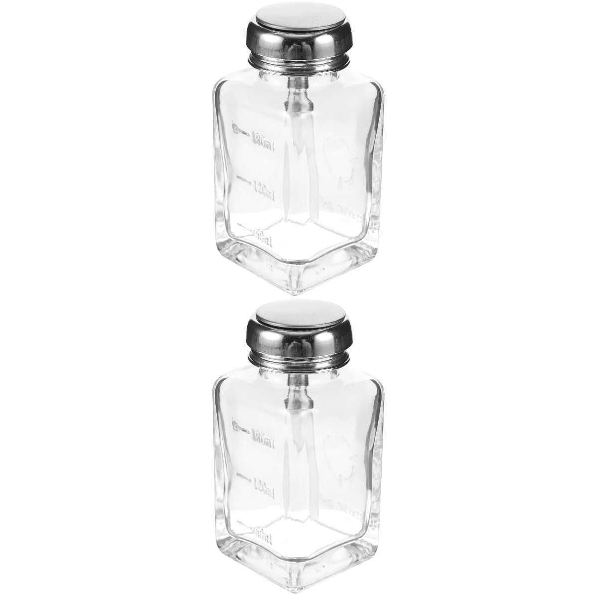 2pcs Empty Transparent Glass Bottle Small Glass Pump Bottle Nail Polish ...