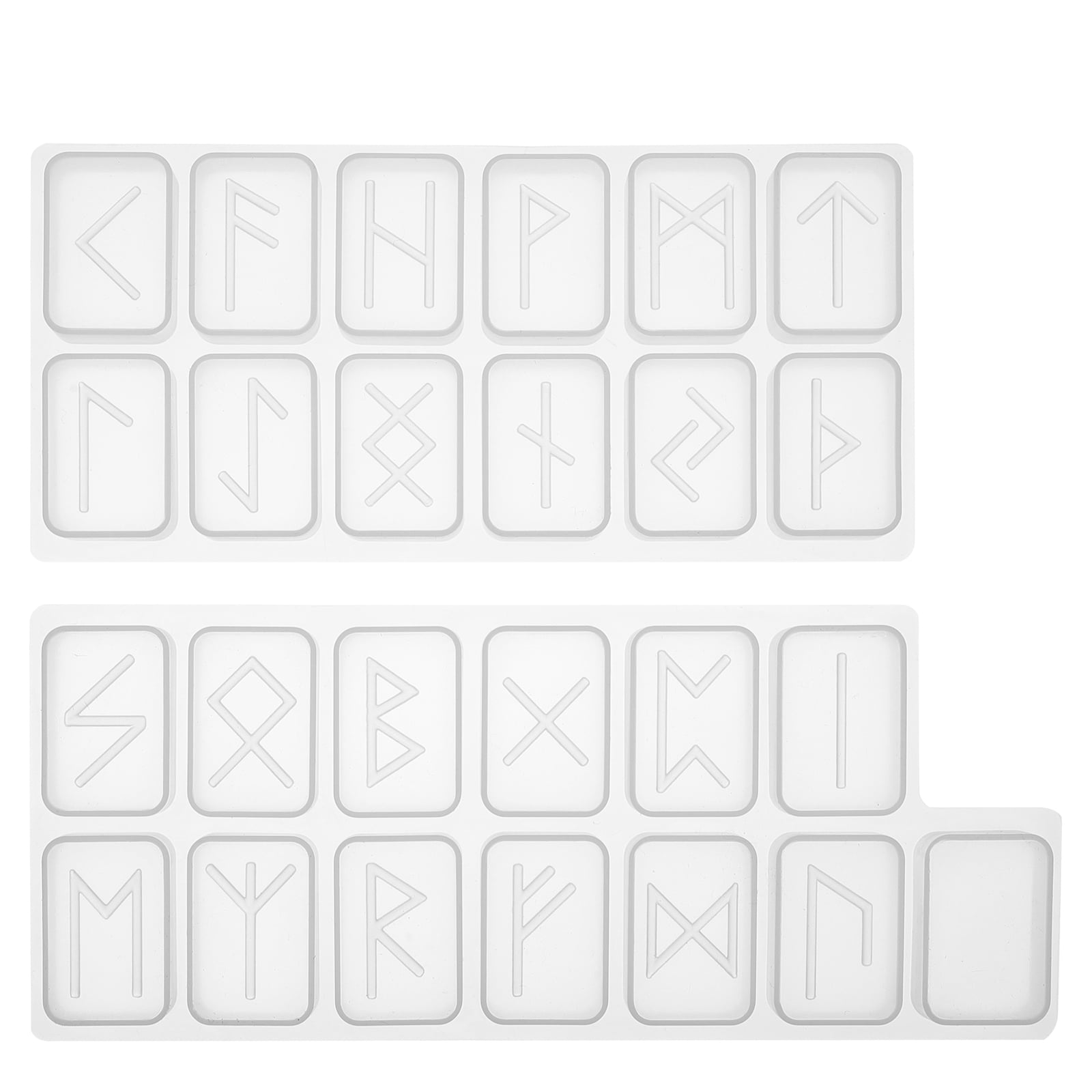 2pcs Epoxy Resin Craft Casting Molds Rune Stones Pendant Silicone Mould ...