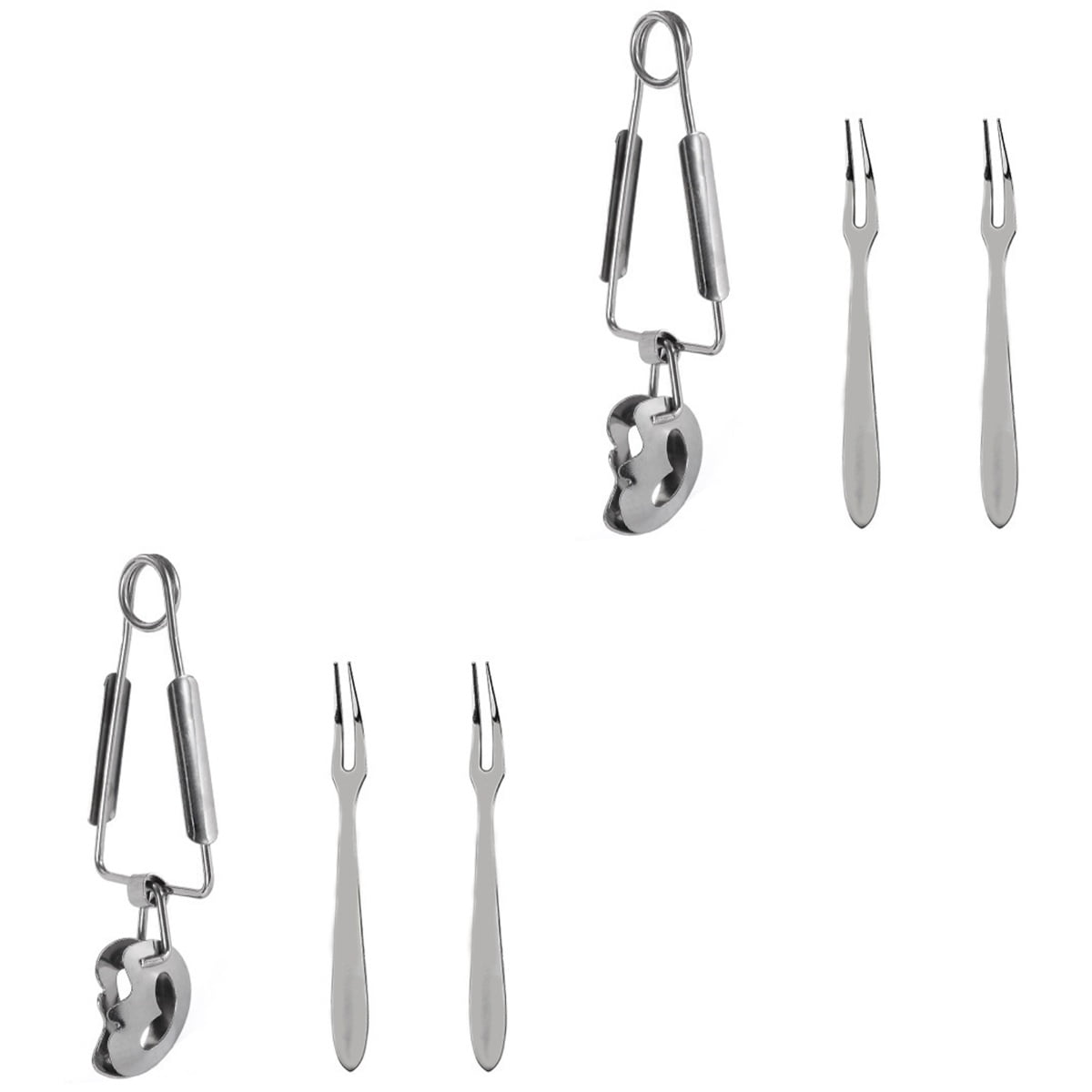 2pcs Escargot Tongs Stainless Steel Snail Tongs Bread Sugar Tongs Clamp ...