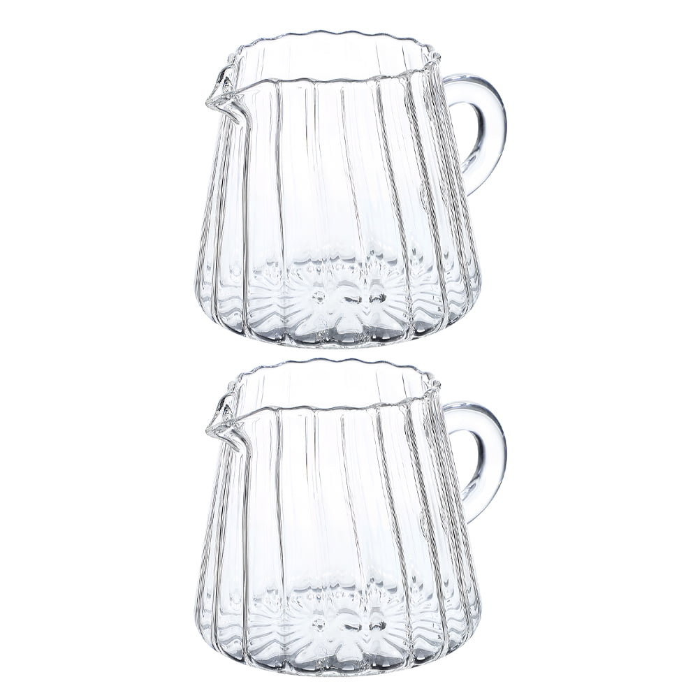 2pcs Espresso Milk Frothing Pitcher Creamer Container Glass Milk ...