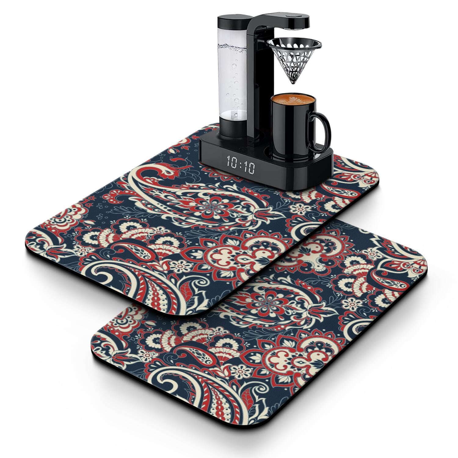 2pcs Ethnic Coffee Station Mat Classic Absorbent & Non-Slip Counter Mat ...