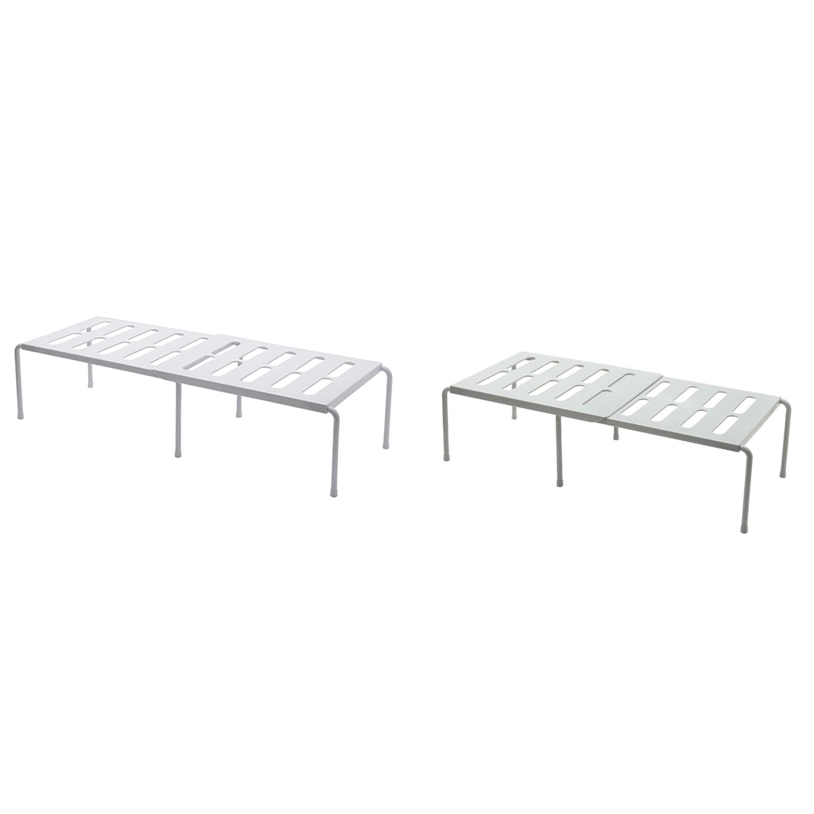 2pcs Expandable Cabinet Storage Shelf Rack Stackable Kitchen Foldable ...