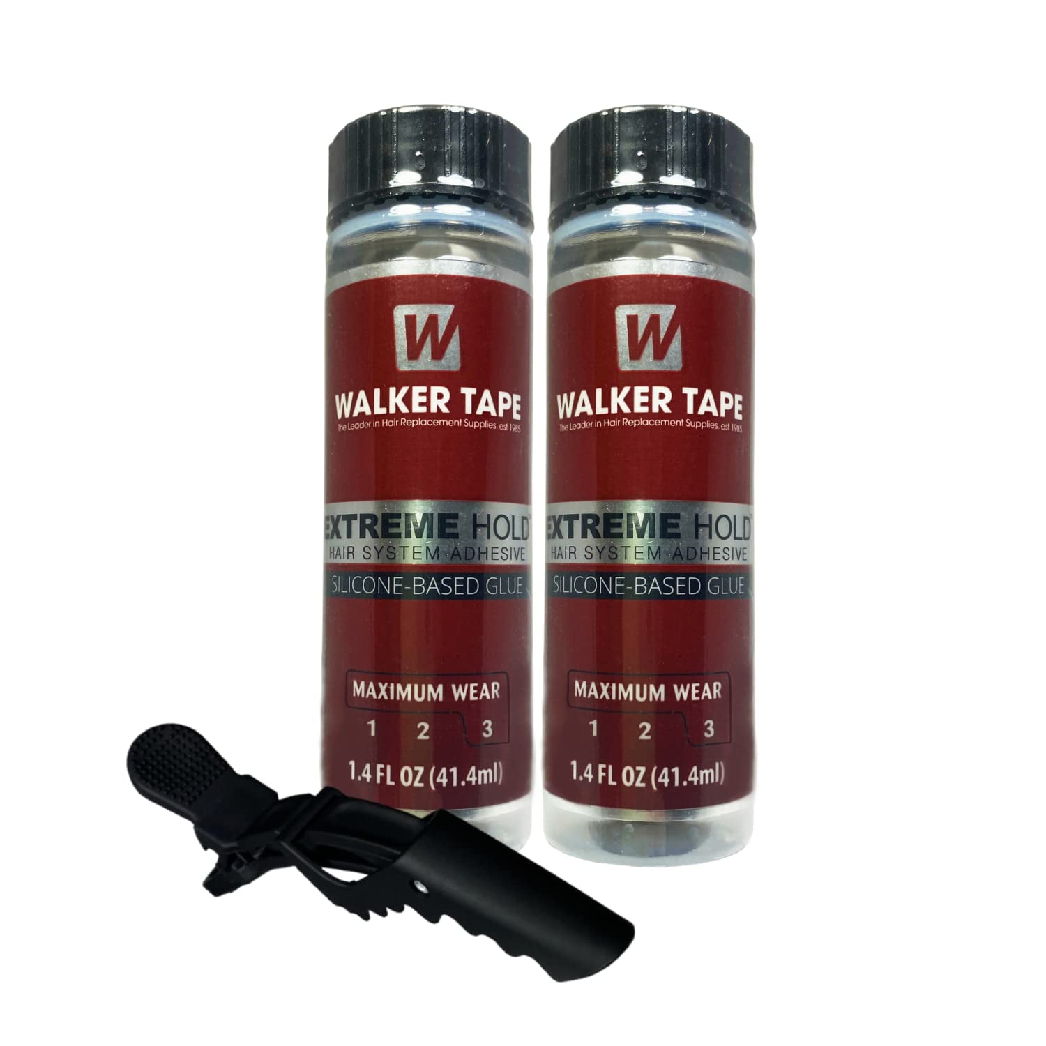 2pcs Extreme Hold Wig Glue 1.4oz w/ Black Hair Clip Bundle Pack ...