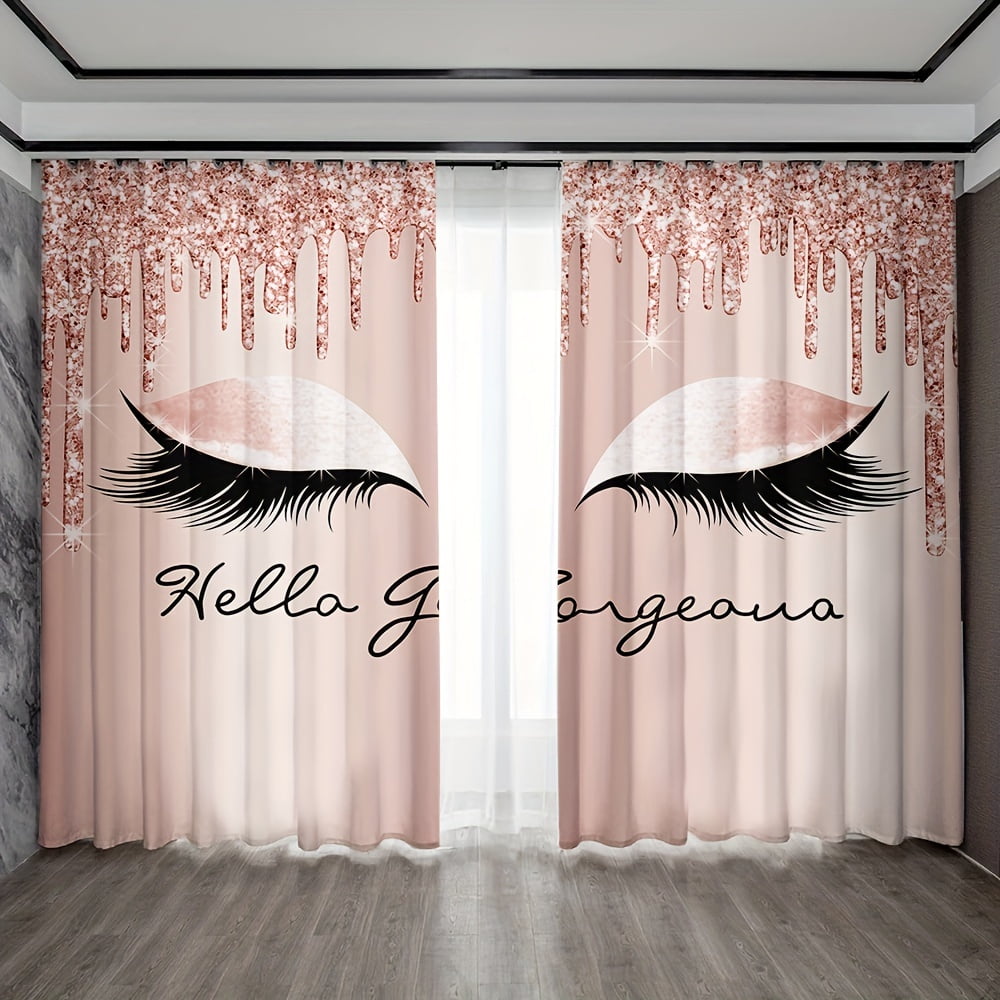 2pcs Eye Creative Pattern Curtains For Living Room Bedroom 3D Digital ...
