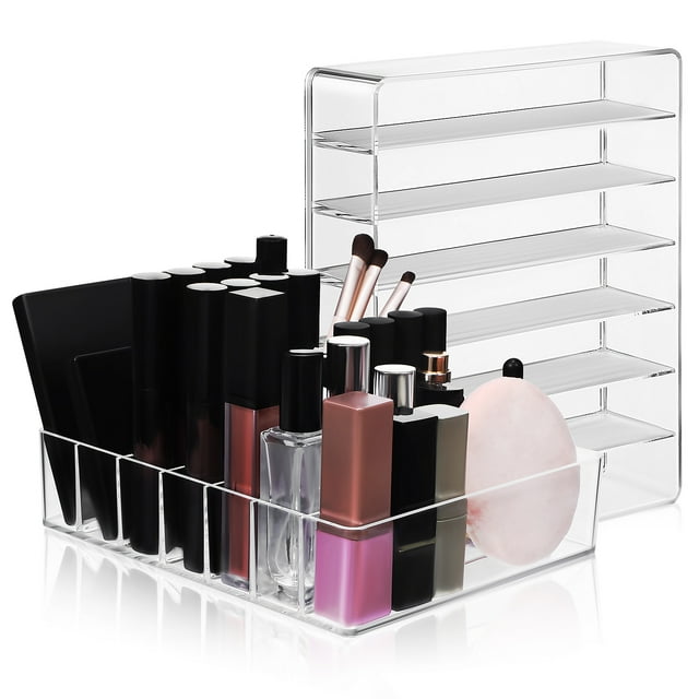 Eease 2pcs Eyeshadow Organizer Makeup Storage Case Clear Display Case ...