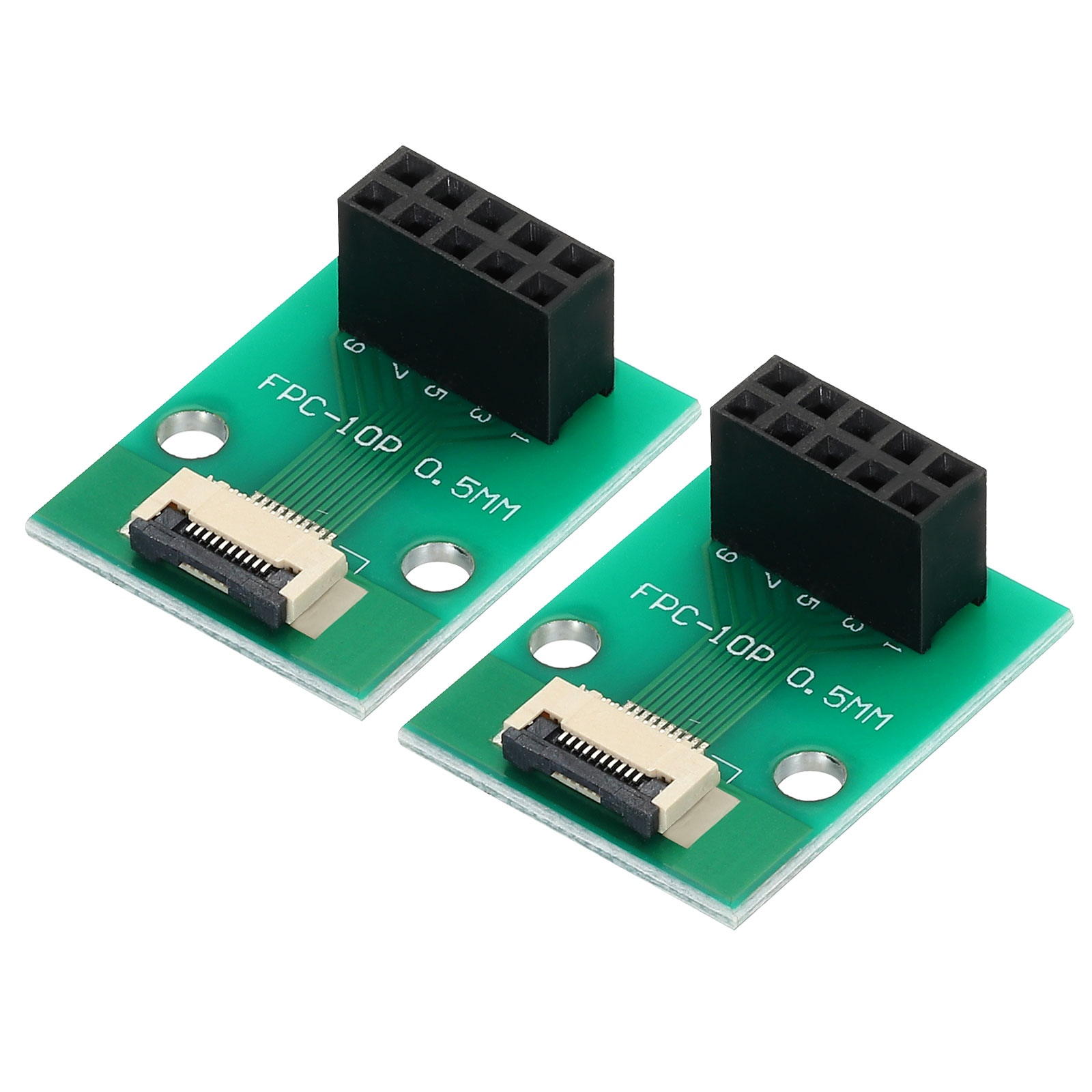 2pcs FFC FPC Connector Board 10 Pin 0.5mm Socket to 2.54mm Double Row Female Header Strip ...