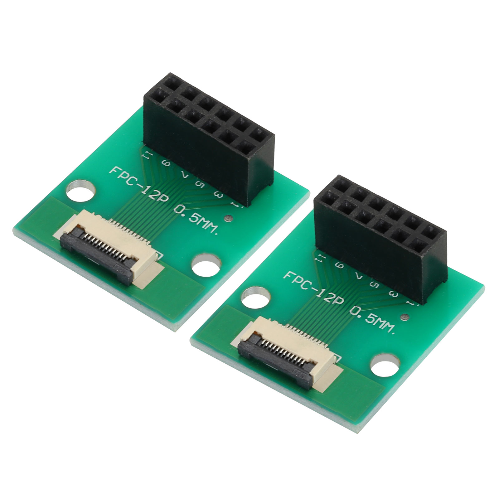 2pcs FFC FPC Connector Board 12 Pin 0.5mm Socket to 2.54mm Double Row ...